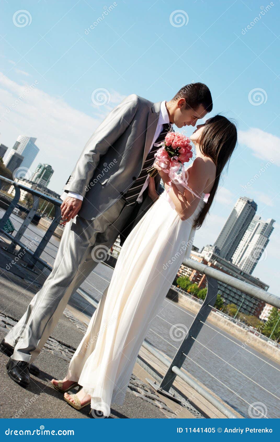 Happy newly-married couple stock image. Image of married - 11441405
