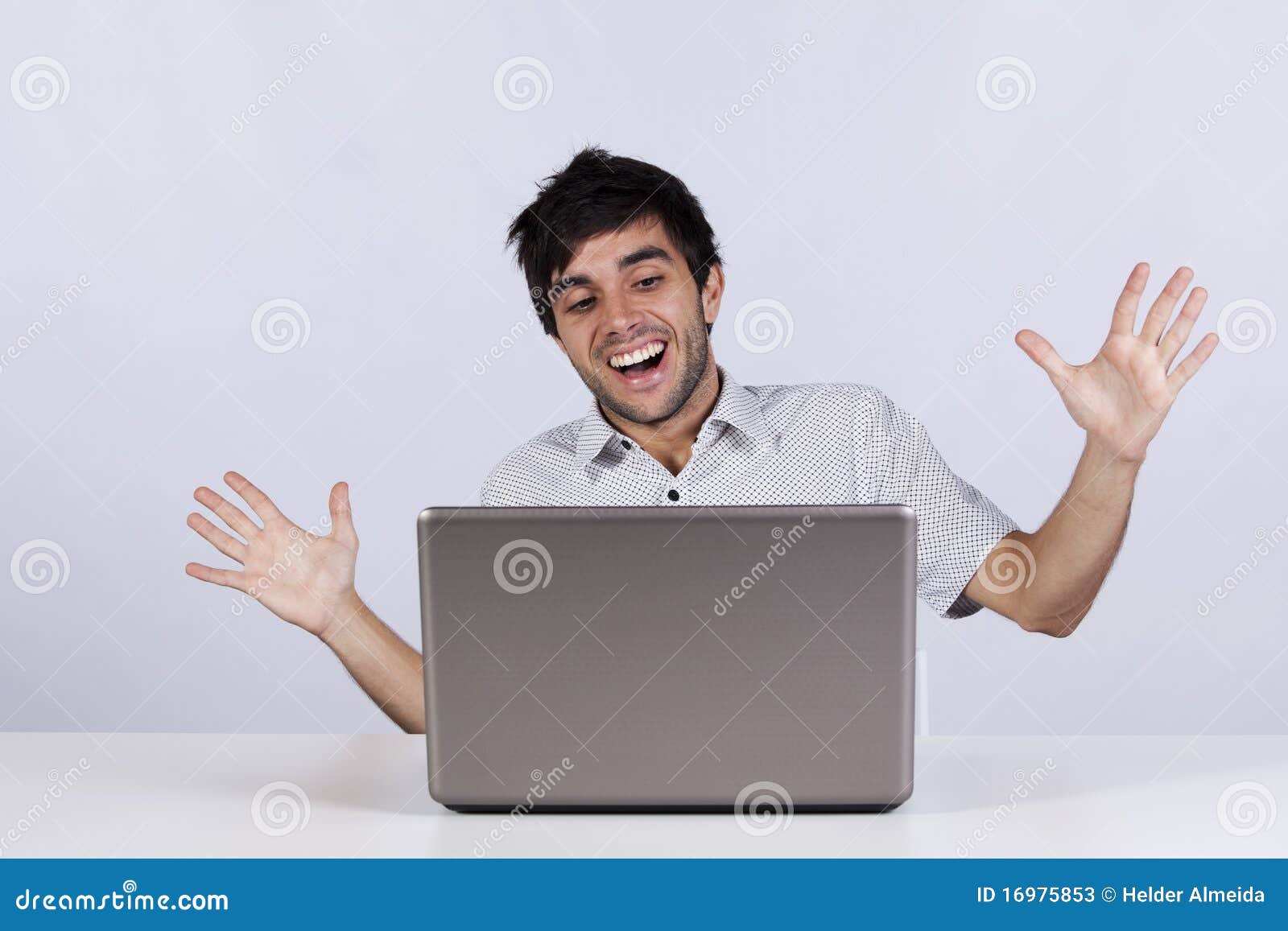 Happy News Over the Internet Stock Image - Image of news, astonished ...