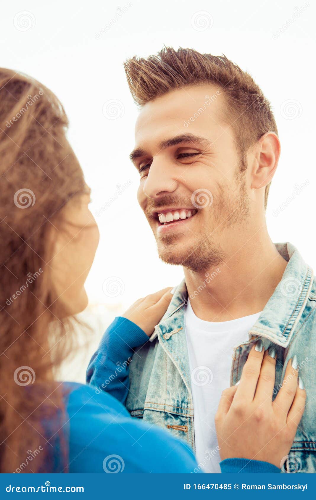 Happy Nice Couple in Love Embracing Each Other Stock Image - Image of ...