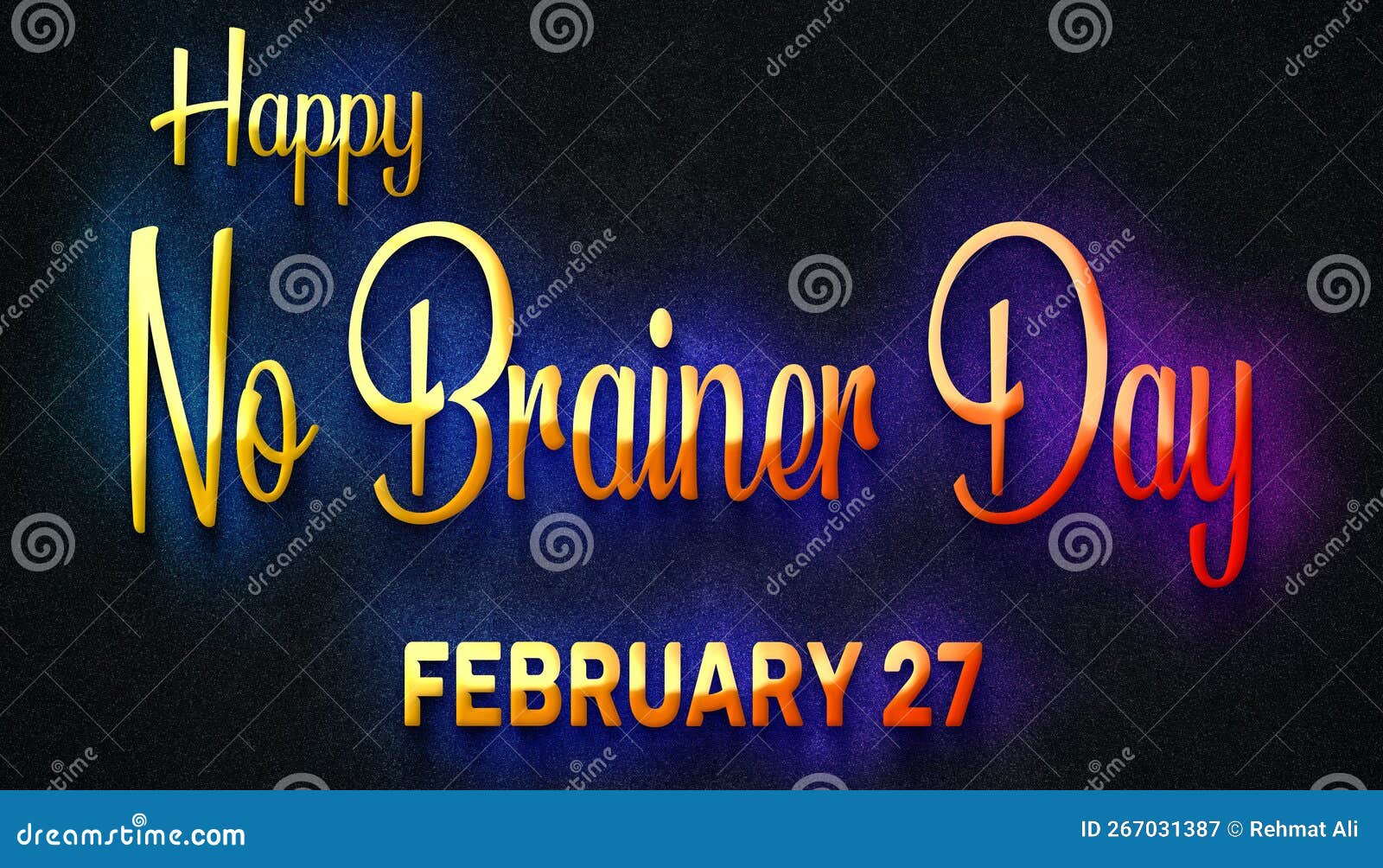 Happy No Brainer Day, February 27. Calendar of February Neon Text ... Happy No Brainer Day, February 27. Calendar of February Neon Text ...