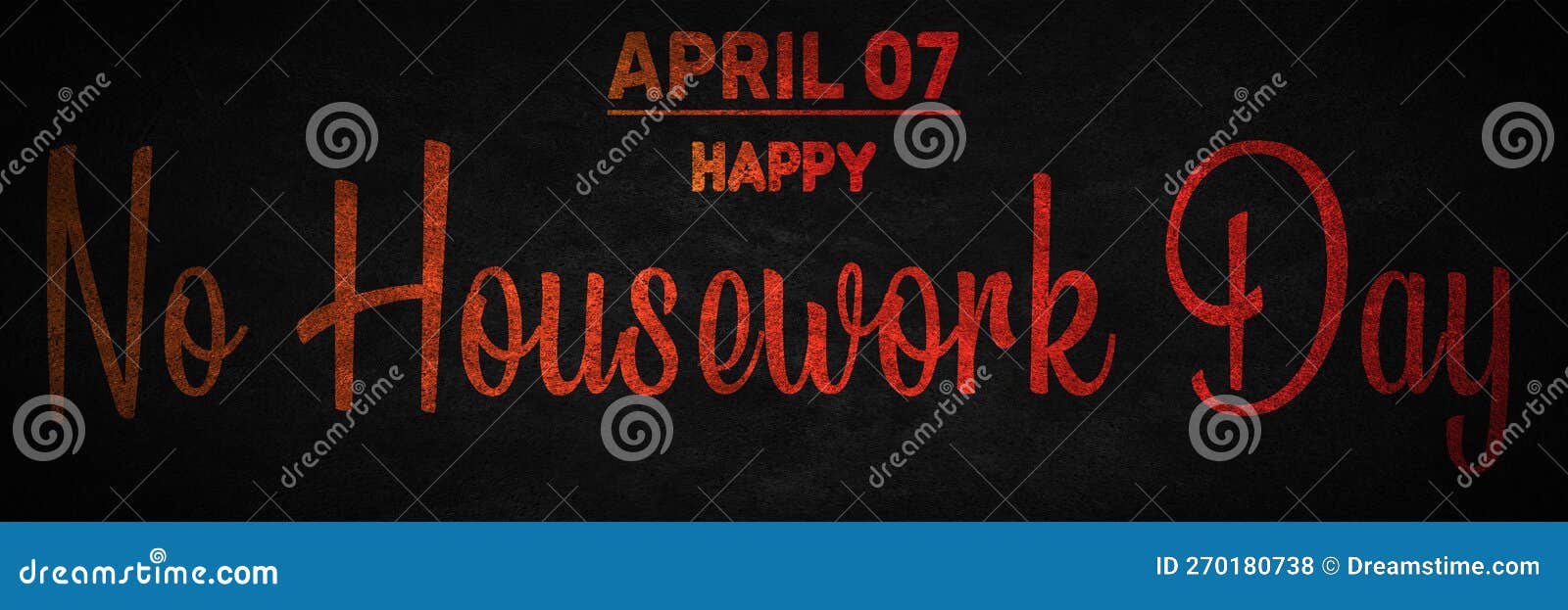 Happy No Housework Day, April 07. Calendar of April Text Effect, Design ...