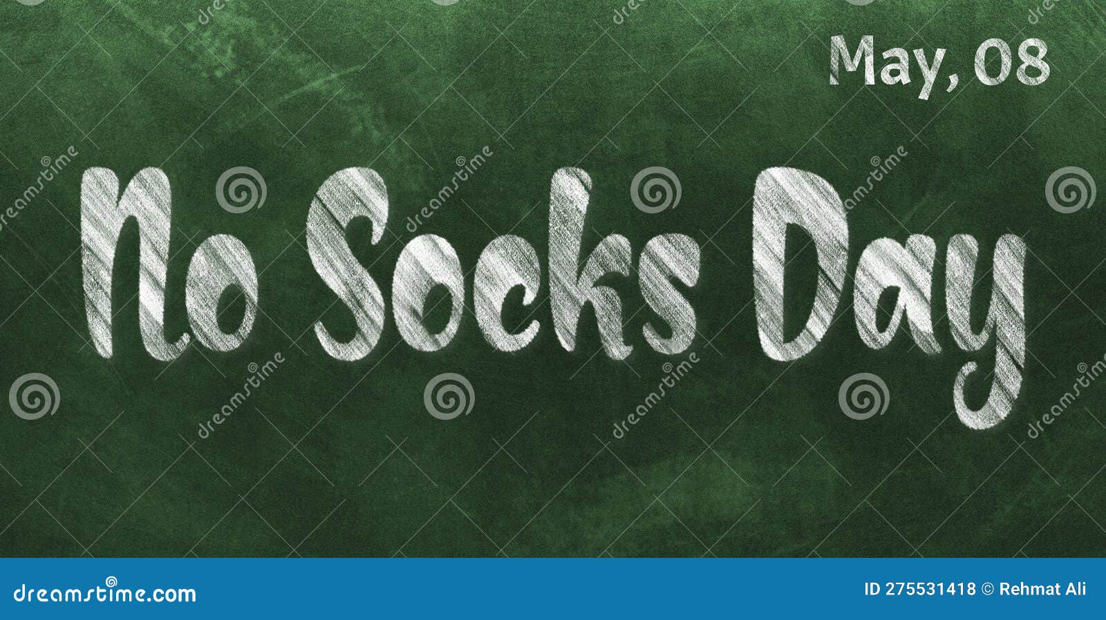 Happy No Socks Day, May 08. Calendar of May Chalk Text Effect, Design ...