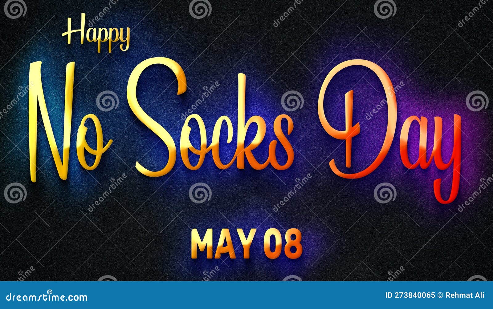 Happy No Socks Day, May 08. Calendar of May Neon Text Effect, Design ...