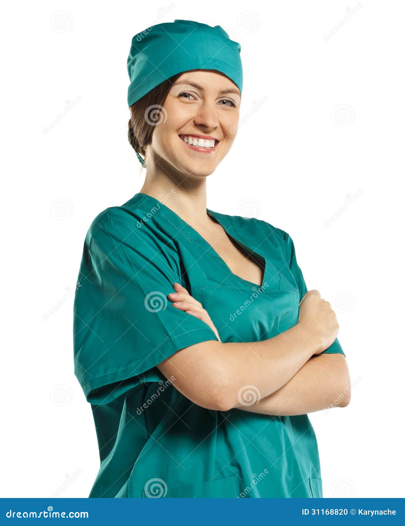 Happy Nurse. Portrait. Studio Stock Photo - Image of pretty, young ...