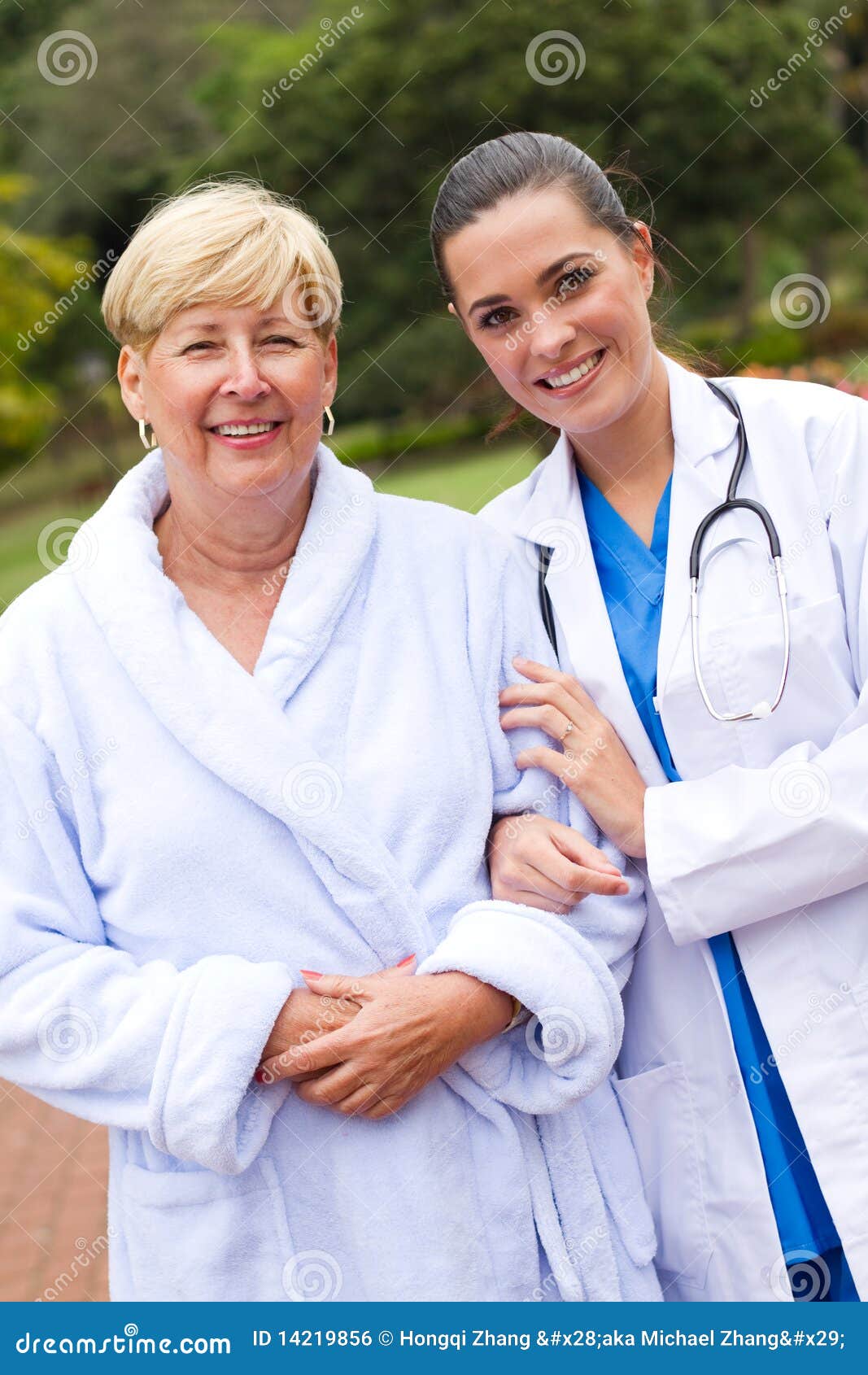 Happy Nurse and Senior Patient Stock Photo - Image of patient, hospital ...