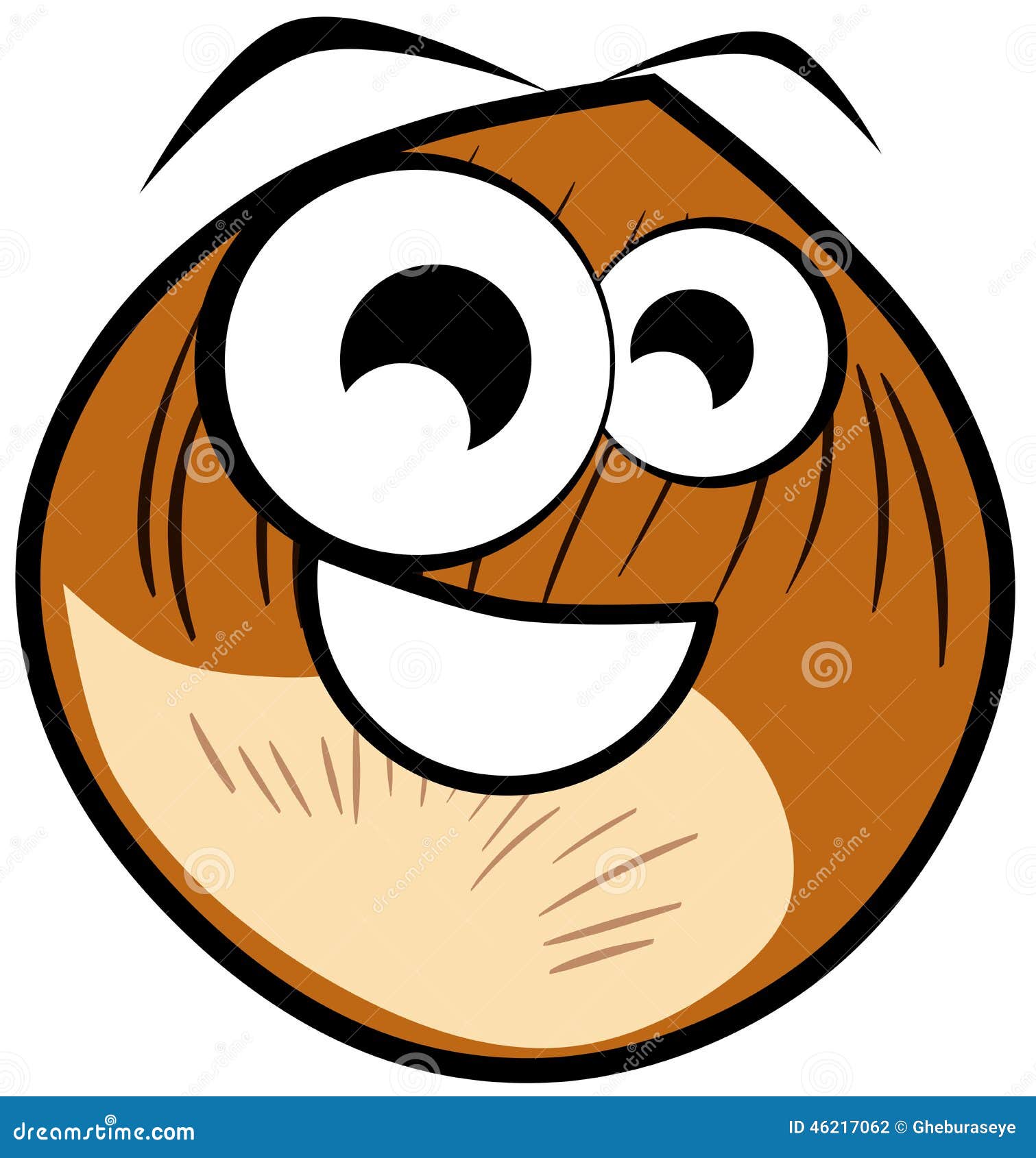Happy Nut Cartoon Isolated Illustration Stock Illustration ...