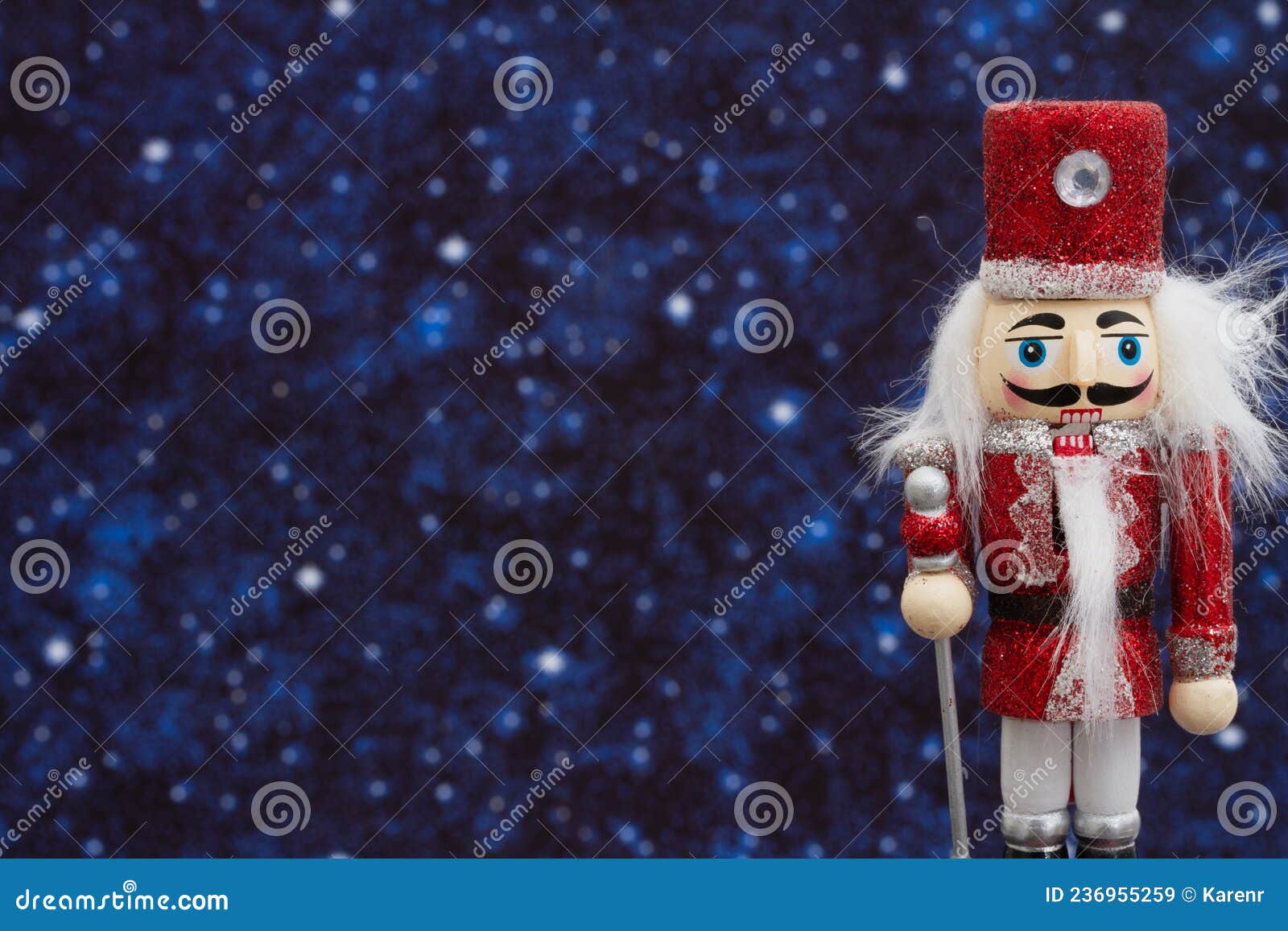 Happy Nutcracker with Hat with Night Sky Stock Image - Image of ...