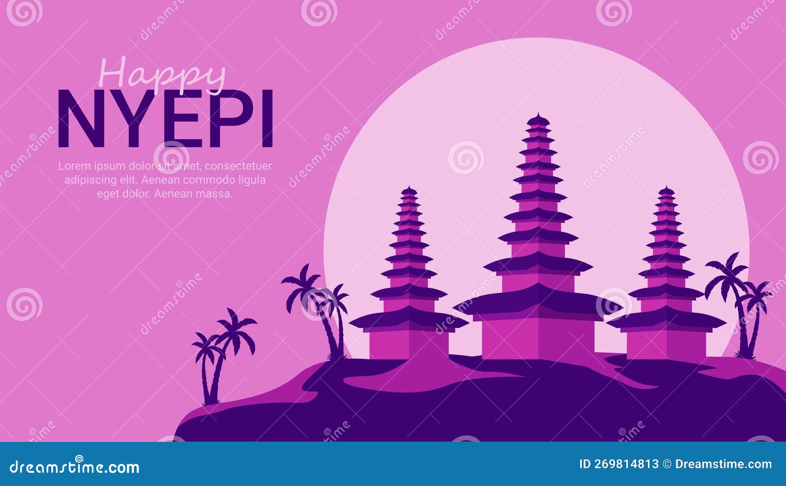 Happy Nyepi Background Template Stock Vector - Illustration of ...
