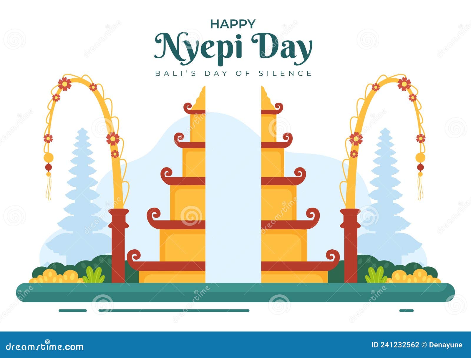 Happy Nyepi Day Or Bali`s Silence To Hindu Ceremonies In The Background ... Happy Nyepi Day Or Bali`s Silence To Hindu Ceremonies In The Background ...