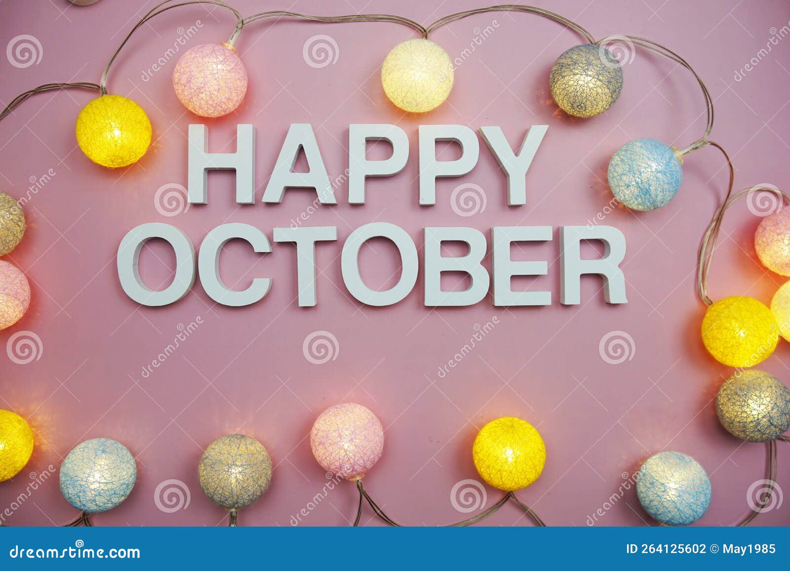 Happy October Alphabet Letters on Pink Background Stock Photo - Image ...