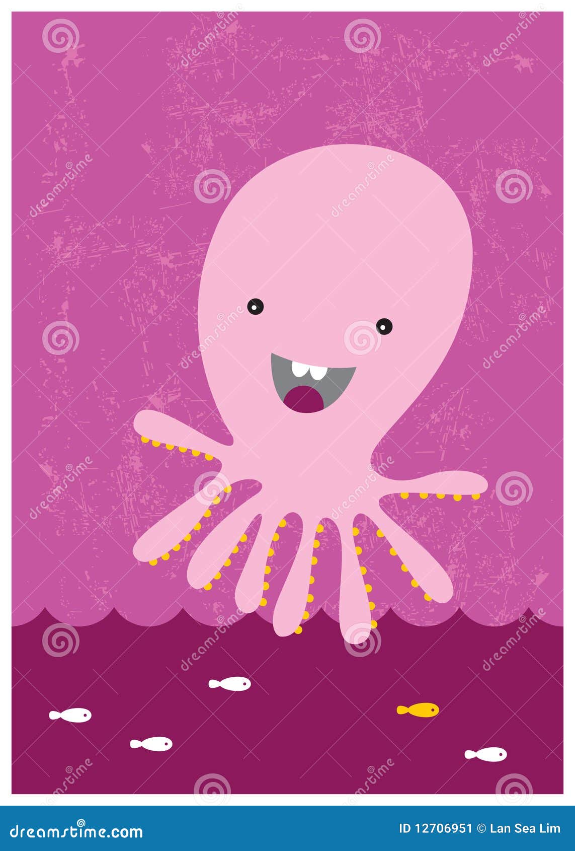 Happy octopus stock vector. Illustration of anniversary - 12706951