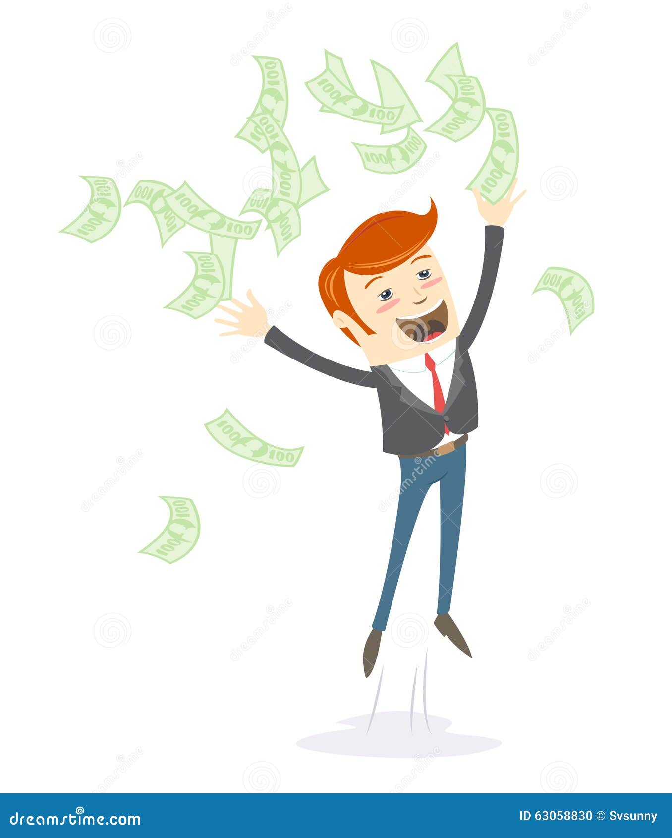 Happy Office Man Hipster Throwing Money Stock Vector - Illustration of ...