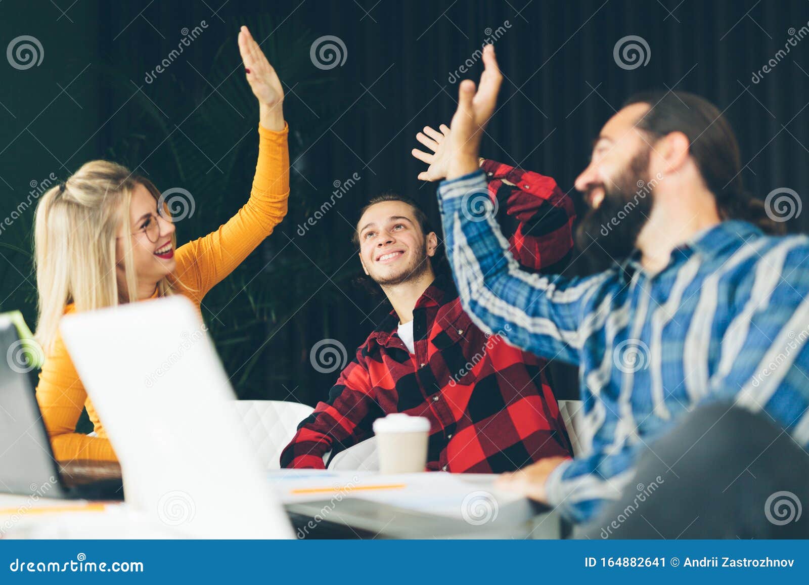 Happy Office Team, Business Success Stock Image - Image of person ...