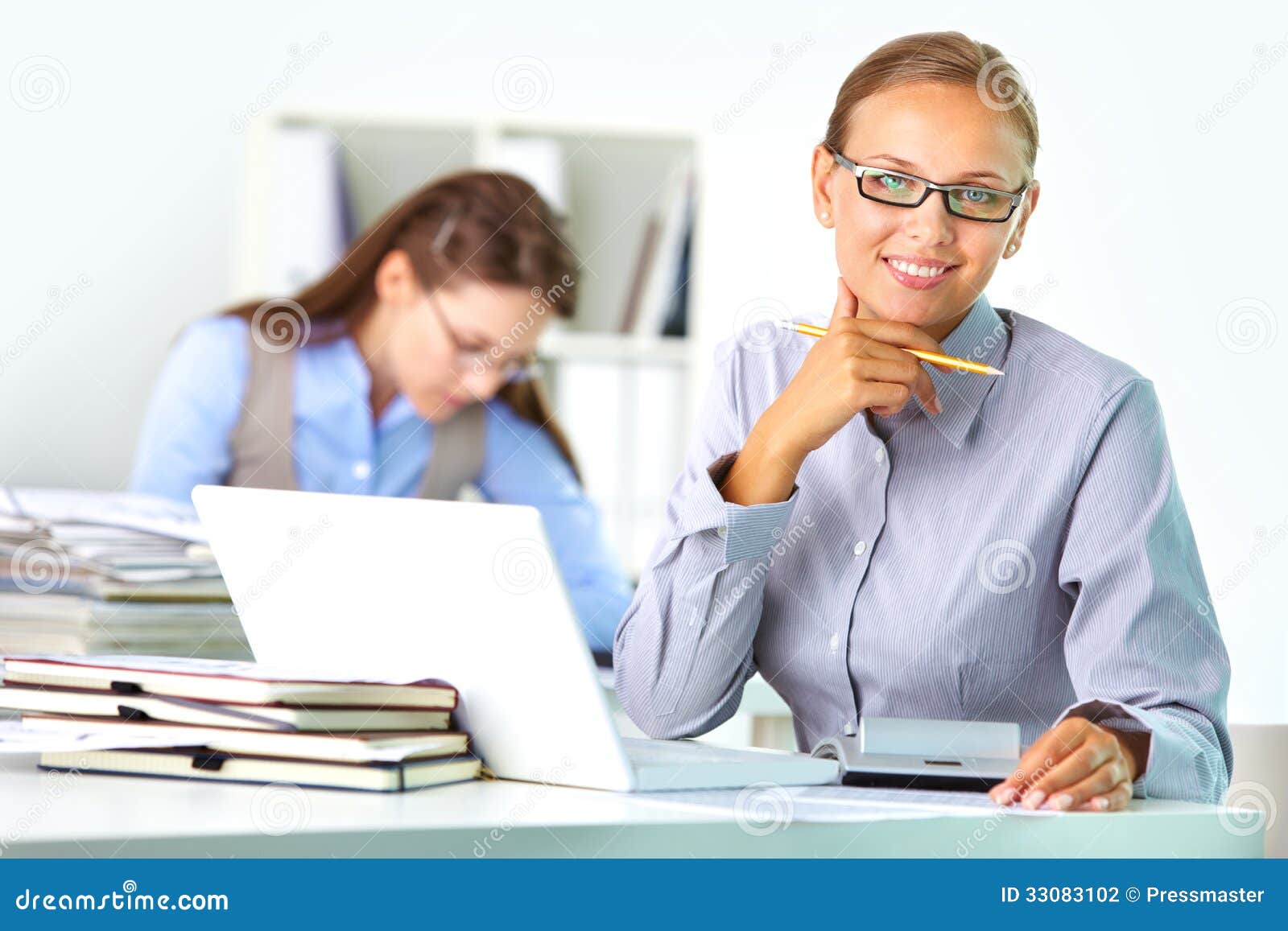 Happy office worker stock photo. Image of employee, collar - 33083102
