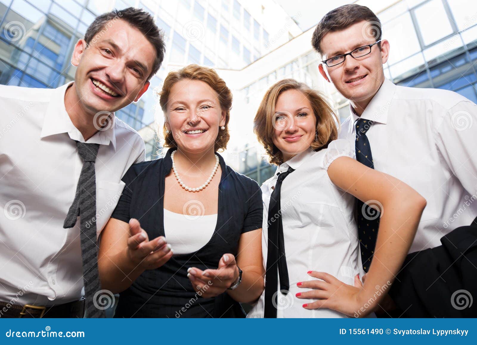 Happy office workers stock photo. Image of conference - 15561490
