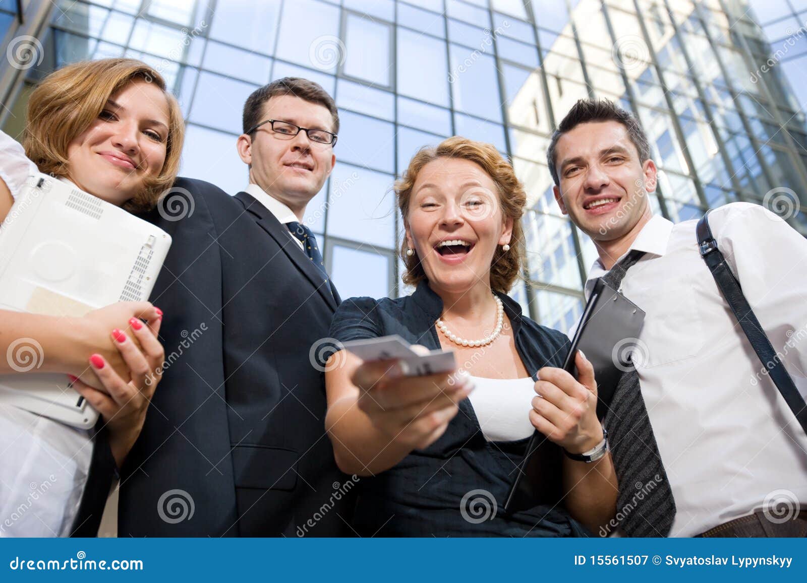 Happy office workers stock image. Image of company, manager - 15561507