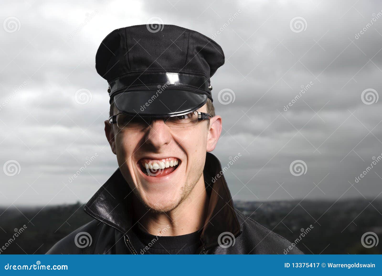Happy officer stock image. Image of single, alone, dark - 13375417