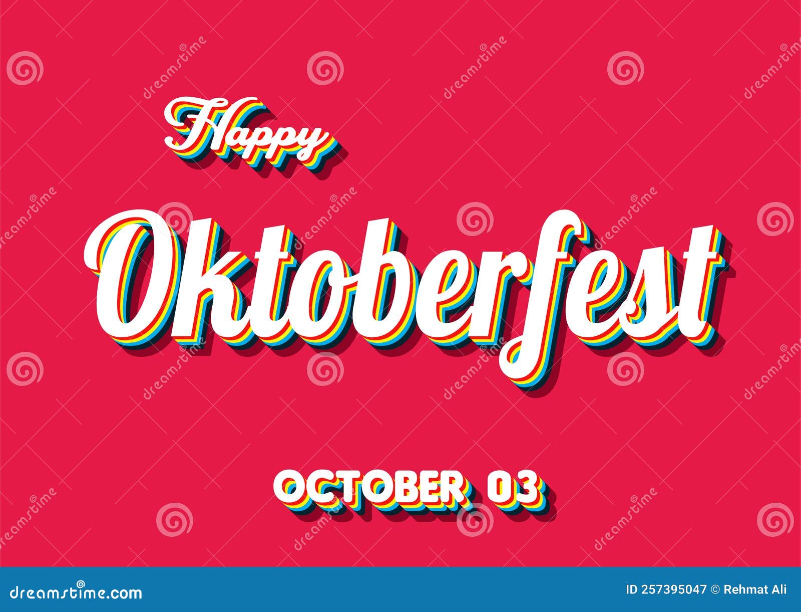 Happy Oktoberfest, October 03. Calendar of October Retro Text Effect ...