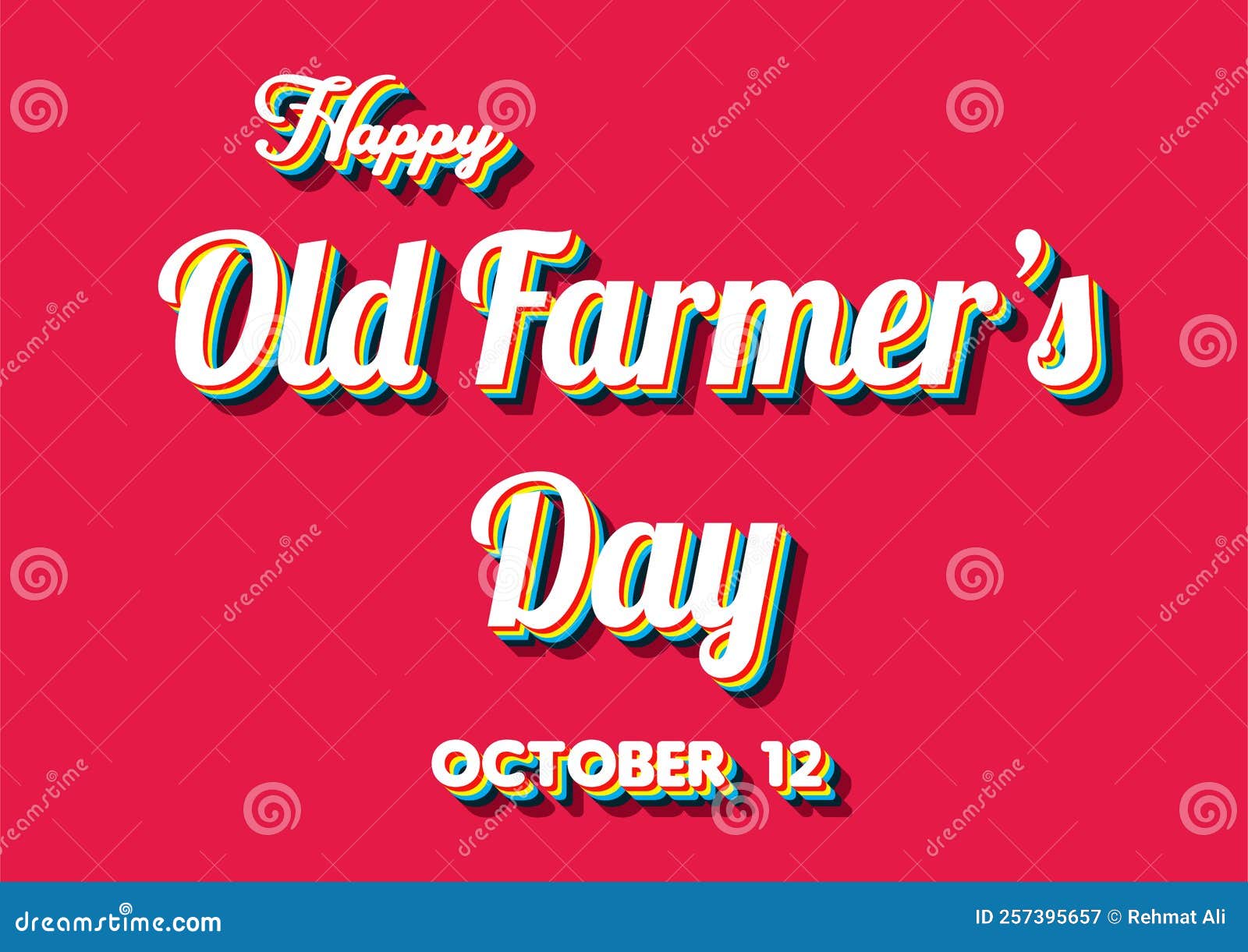 Happy Old Farmerâ€™s Day, October 12. Calendar of October Retro Text ...