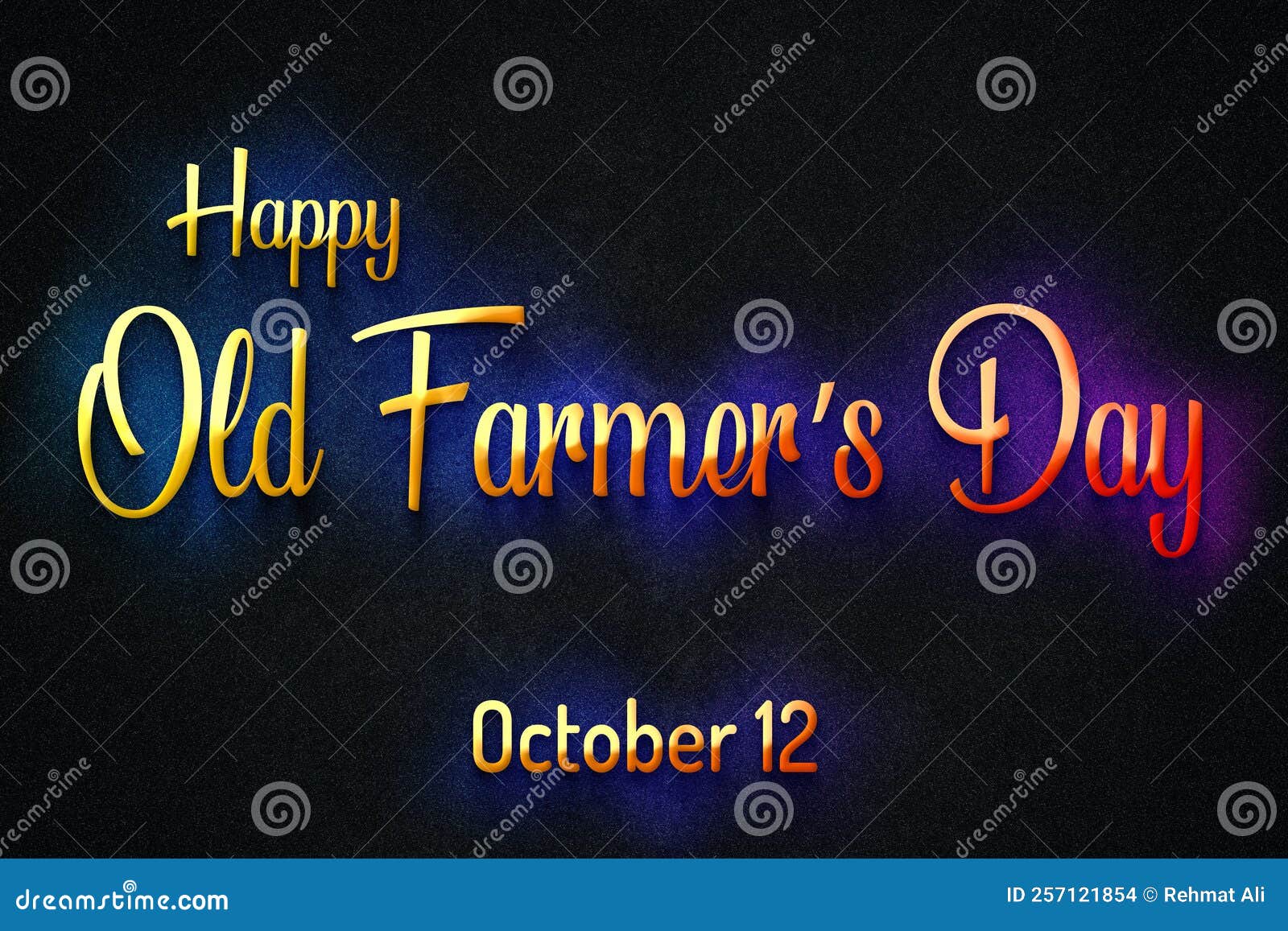 Happy Old Farmerâ€™s Day, October 12, Empty Space for Text, Copy Space ...