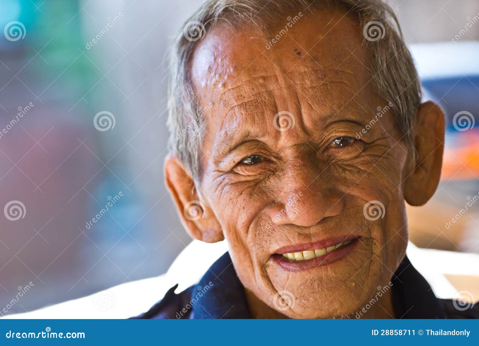 Happy old man smiling stock image. Image of thai, retired - 28858711