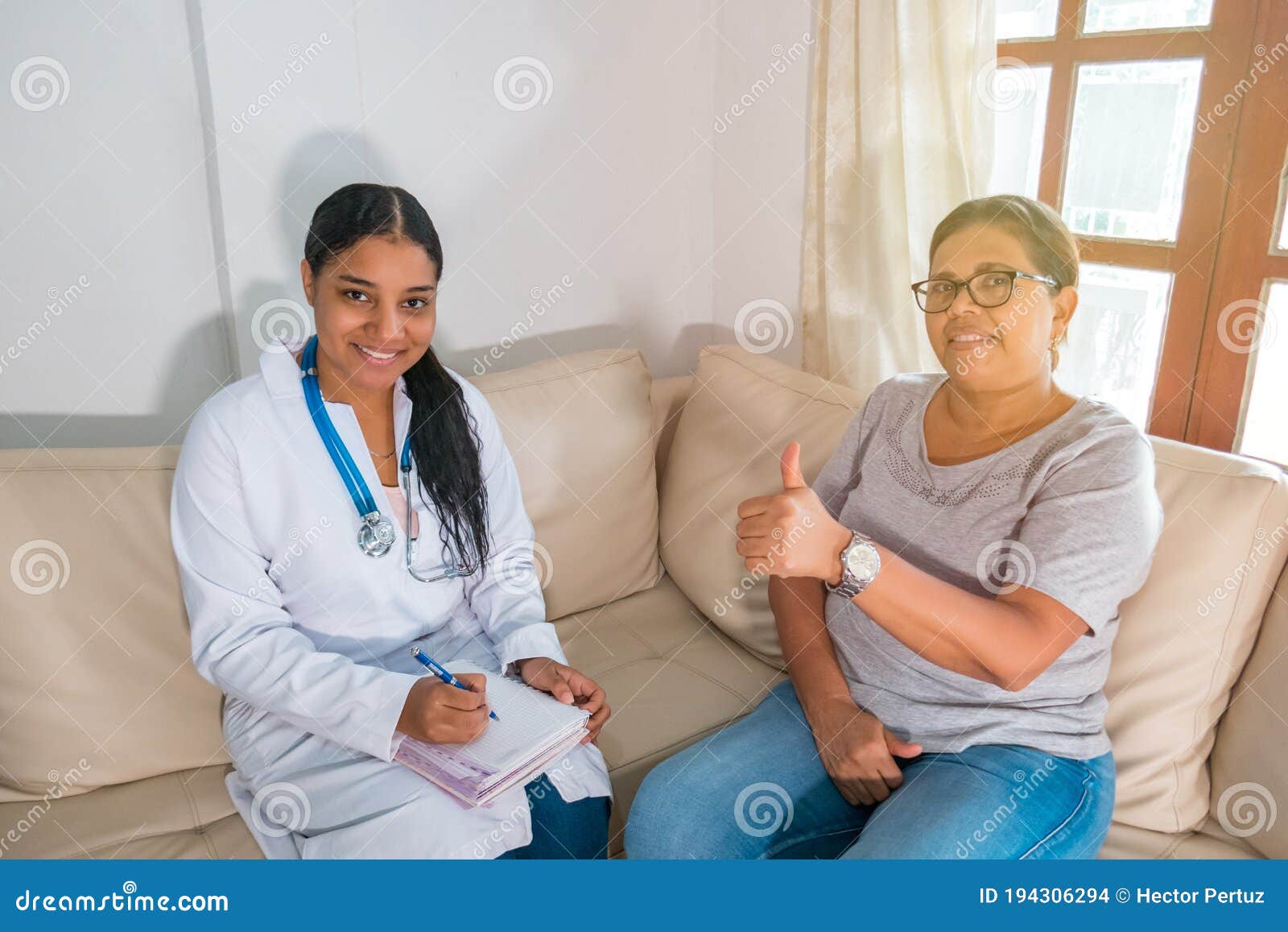 The Happy Old Patient and the Doctor in the Doctor`s Office Stock Photo ...