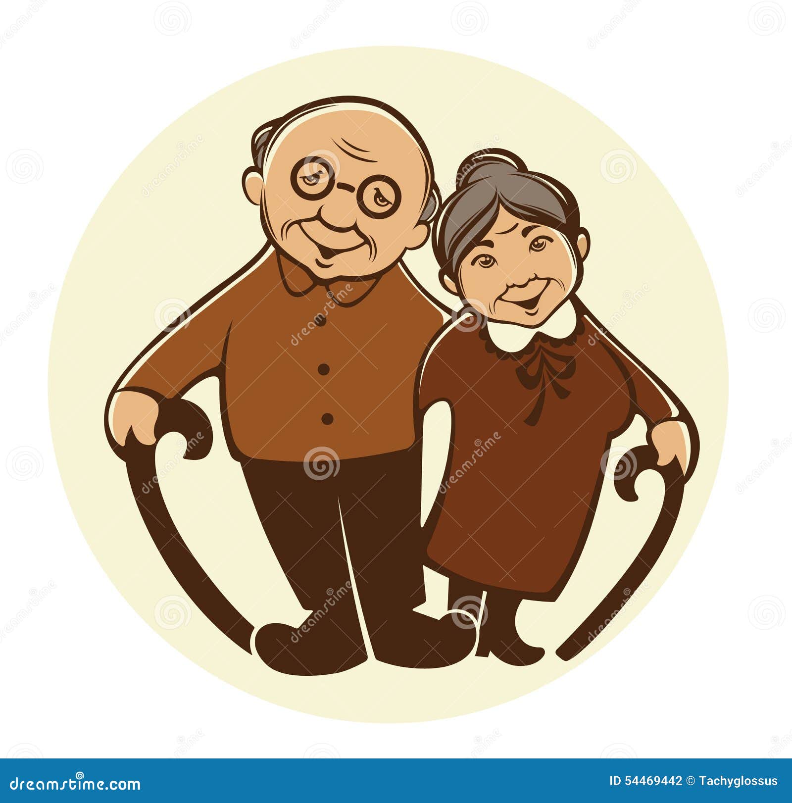 Happy old people stock vector. Illustration of cartoon - 54469442