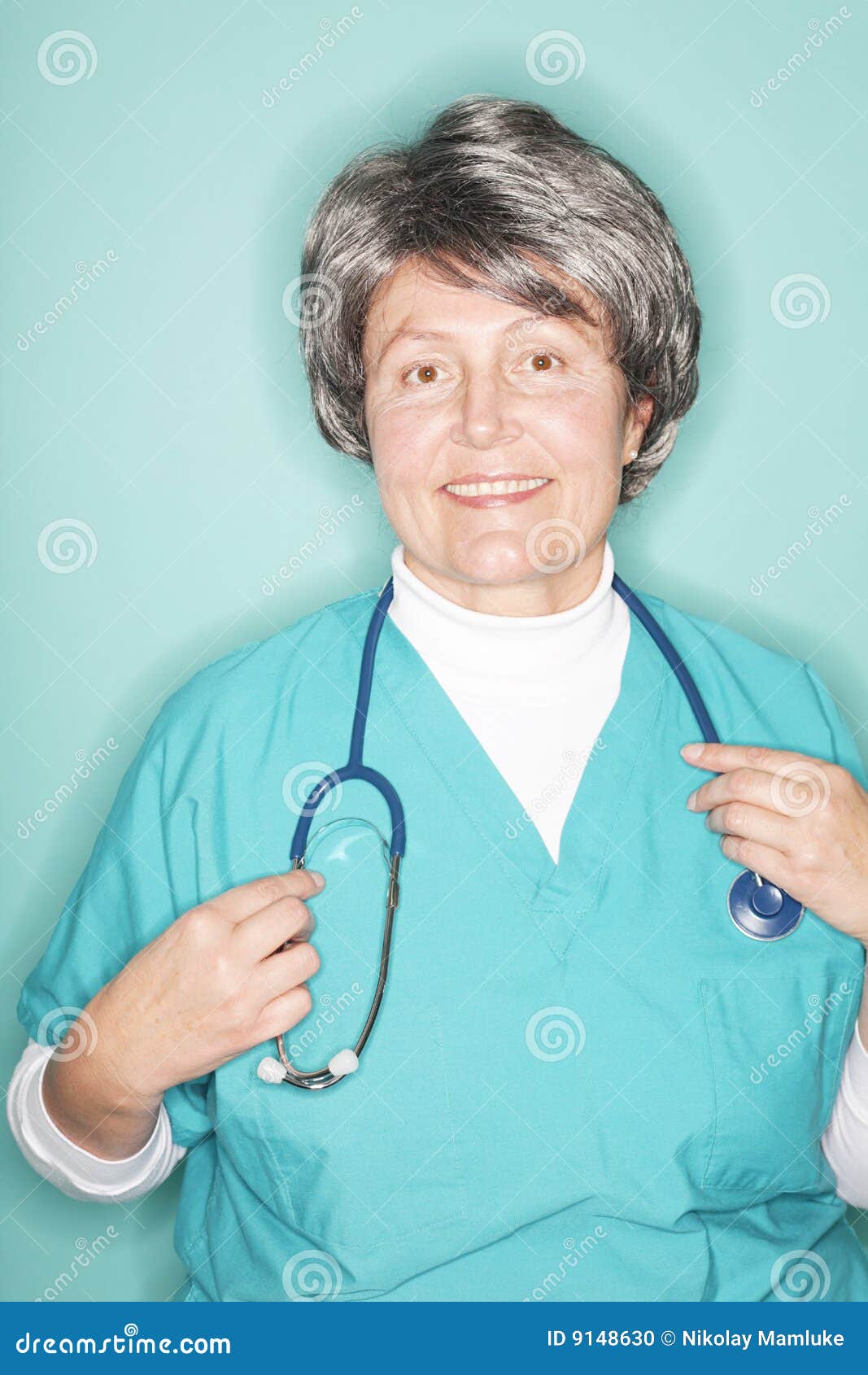 Happy older nurse stock photo. Image of experience, female - 9148630