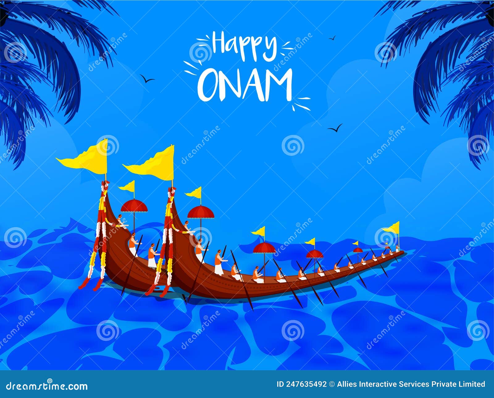 Olakkuda In Happy Onam Background Vector Illustration | CartoonDealer ...