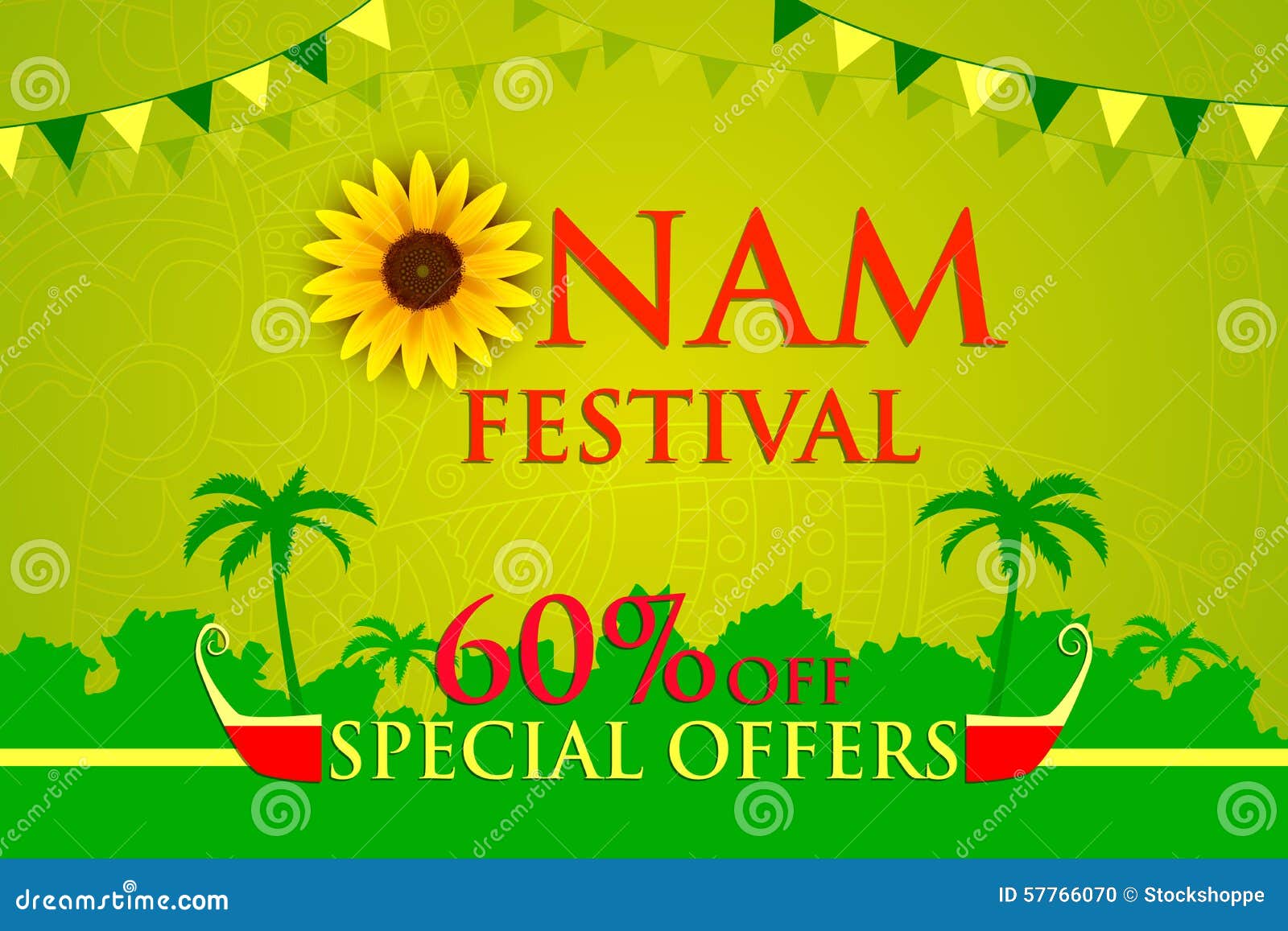 Happy Onam Offer stock vector. Illustration of festivity - 57766070
