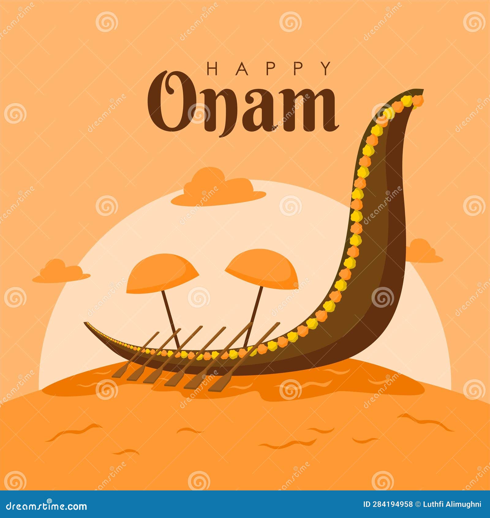 Happy Onam Post Template Vector Stock Vector - Illustration of hindu ...