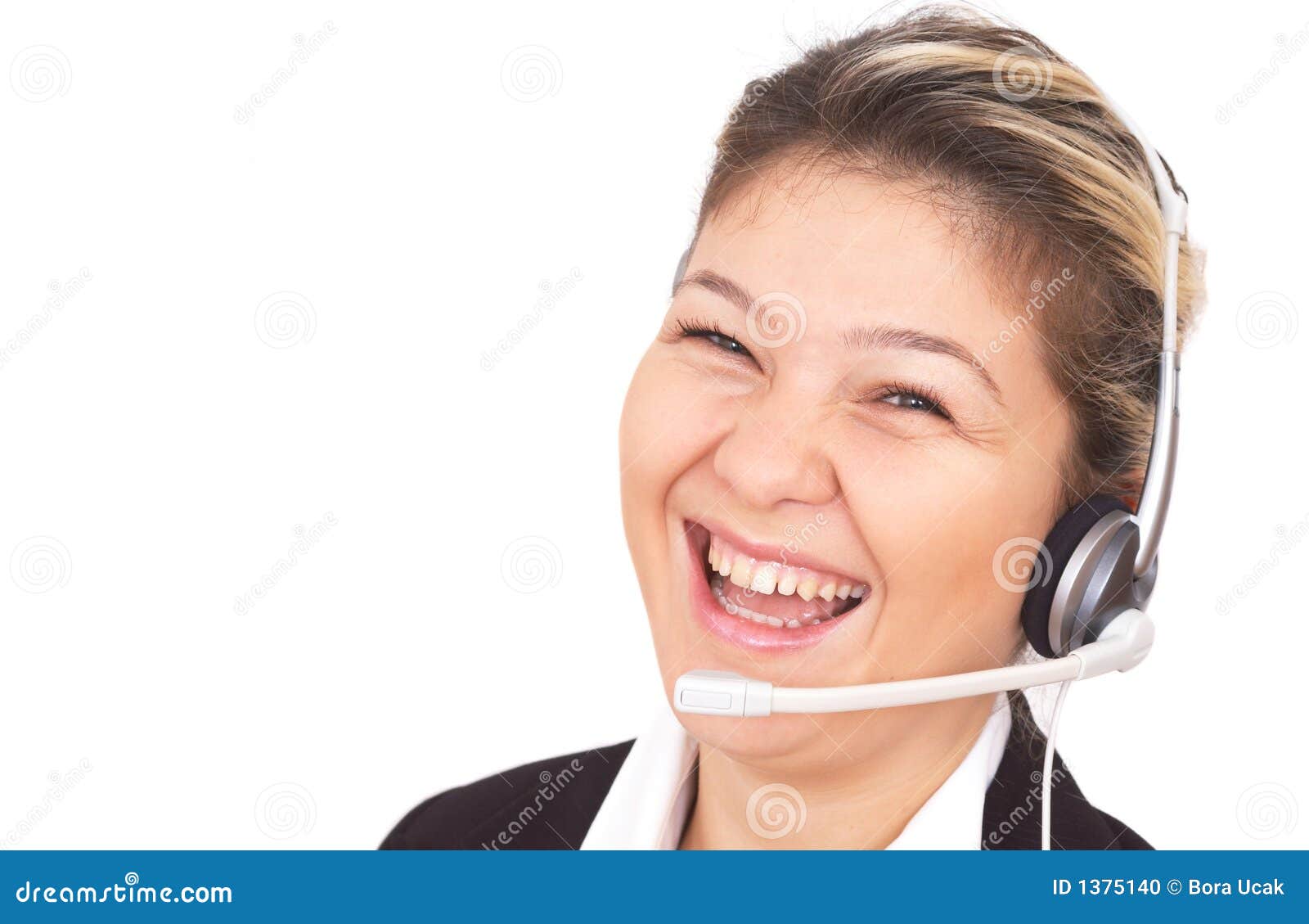 Happy operator stock photo. Image of center, office, contact - 1375140