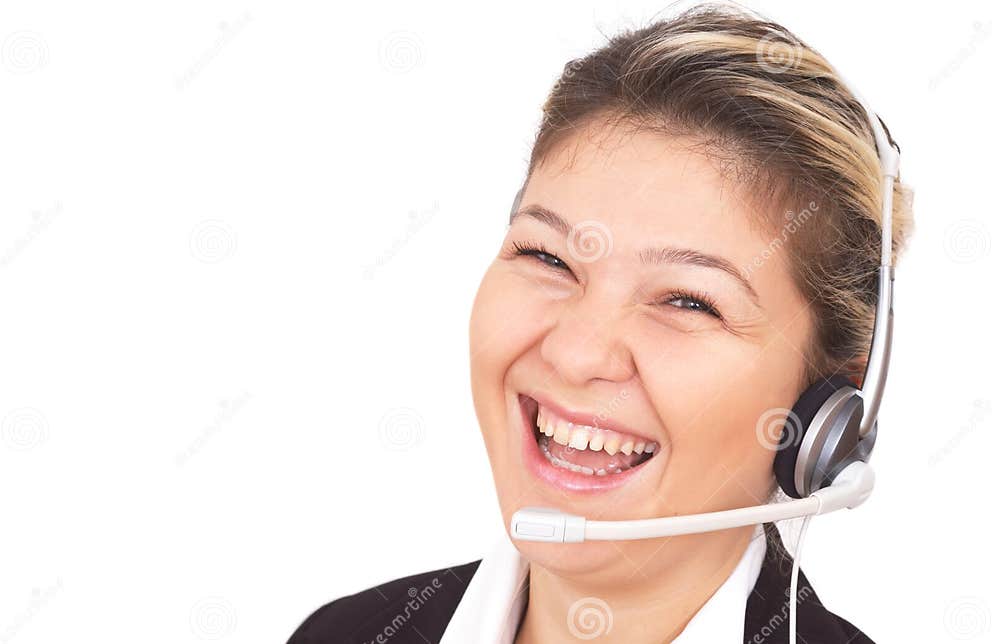 Happy operator stock photo. Image of center, office, contact - 1375140