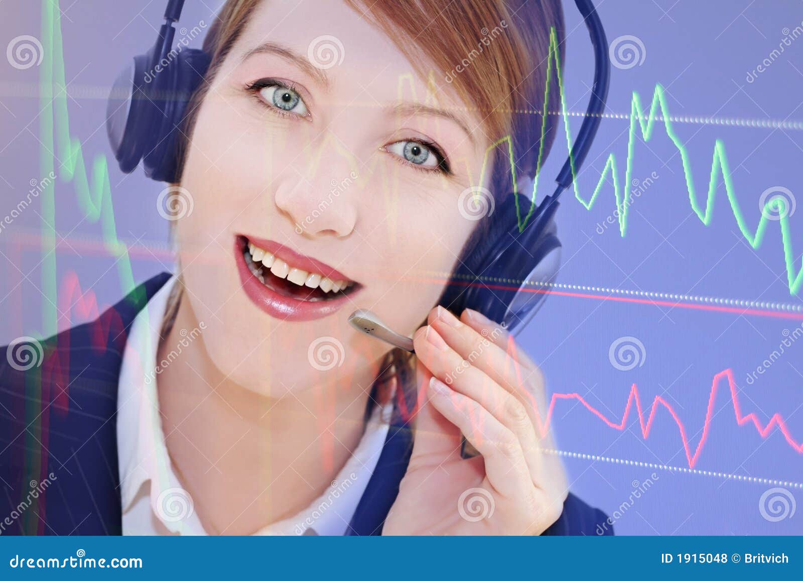 Happy operator stock photo. Image of makeup, adult, center - 1915048