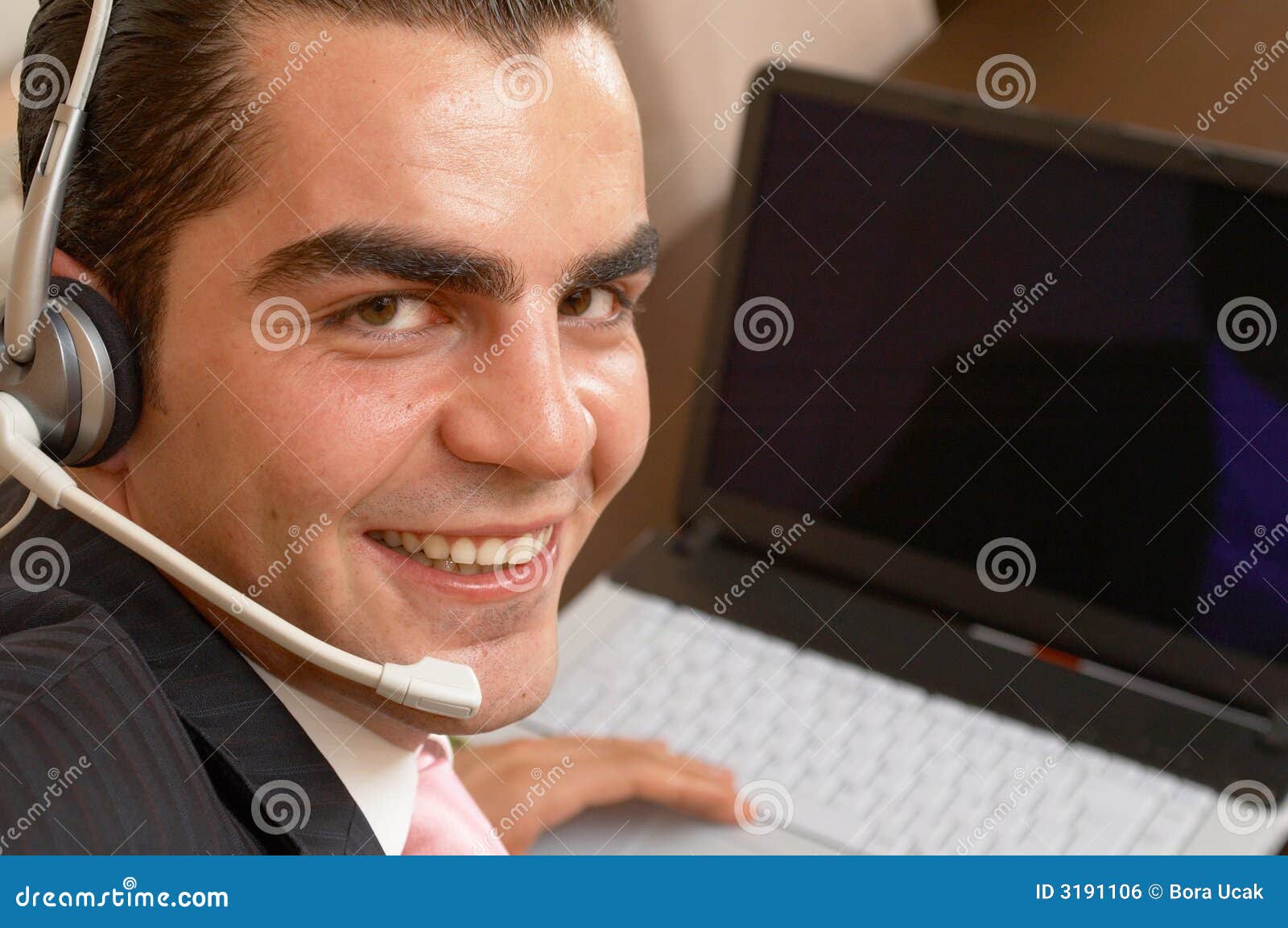 Happy operator stock photo. Image of help, business, staff - 3191106