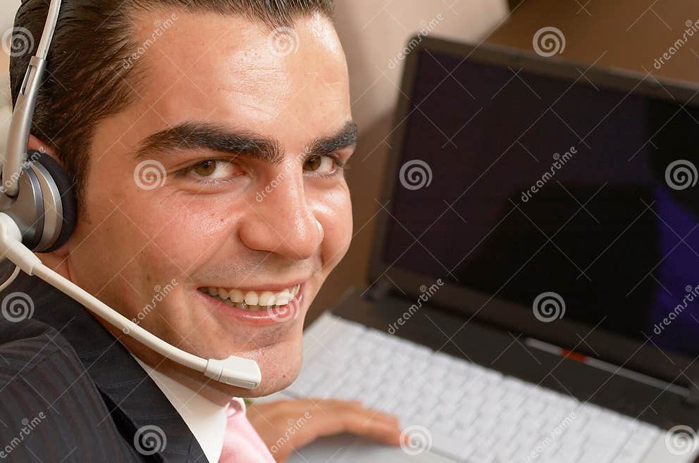 Happy operator stock photo. Image of help, business, staff - 3191106