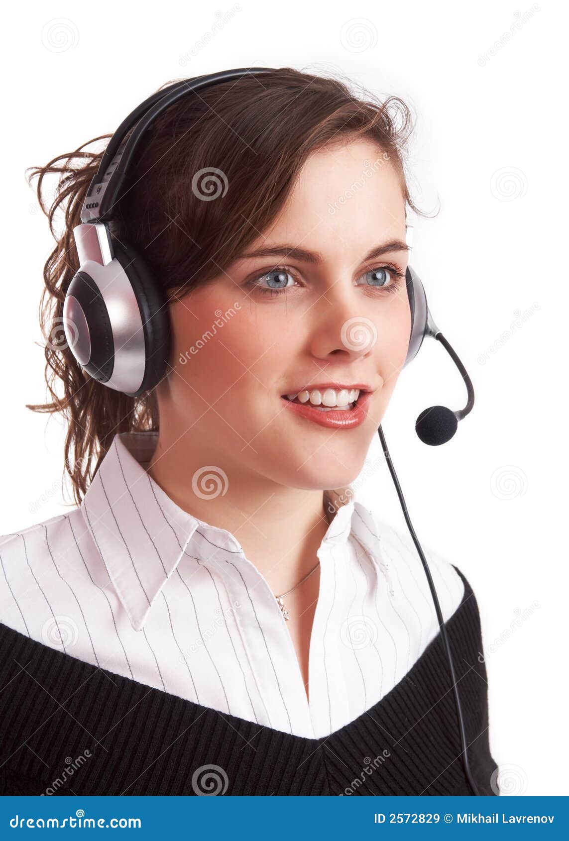 Happy operator girl stock image. Image of business, happy - 2572829
