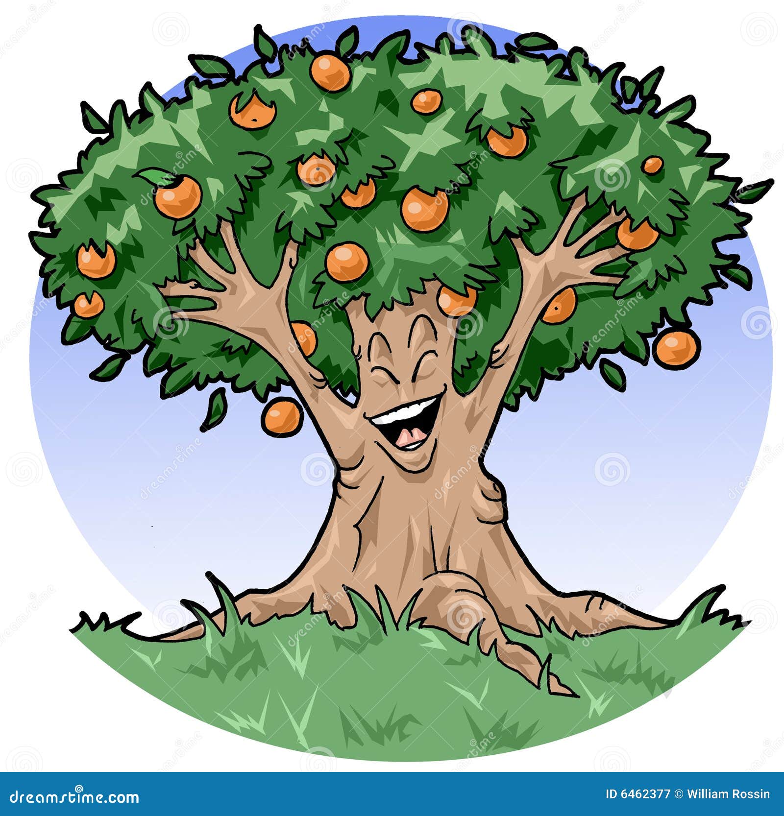 Orange Tree Bunch Vector Illustration Isolated On White Background ...