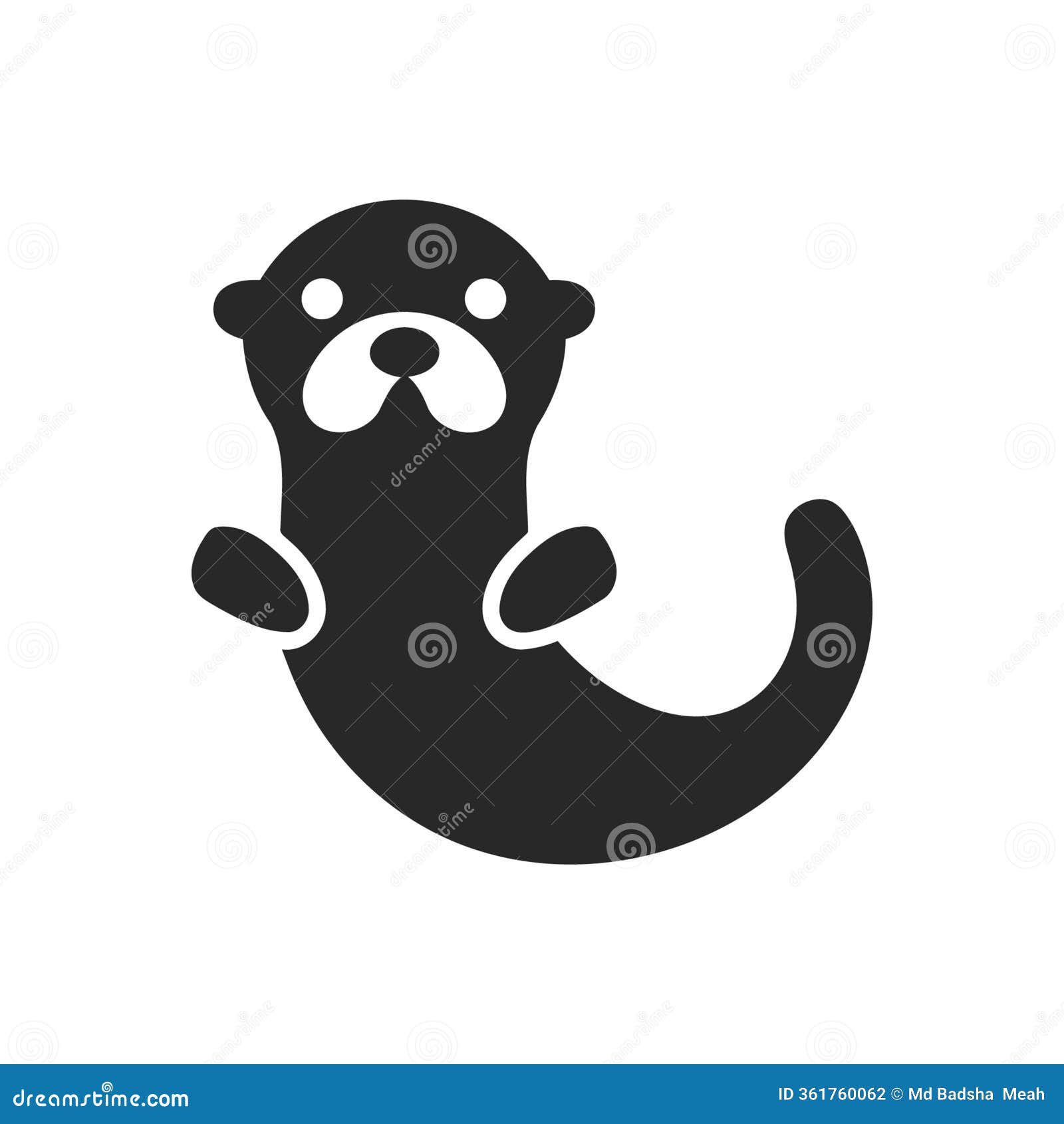 Happy Otter Icon stock illustration. Illustration of cute - 361760062