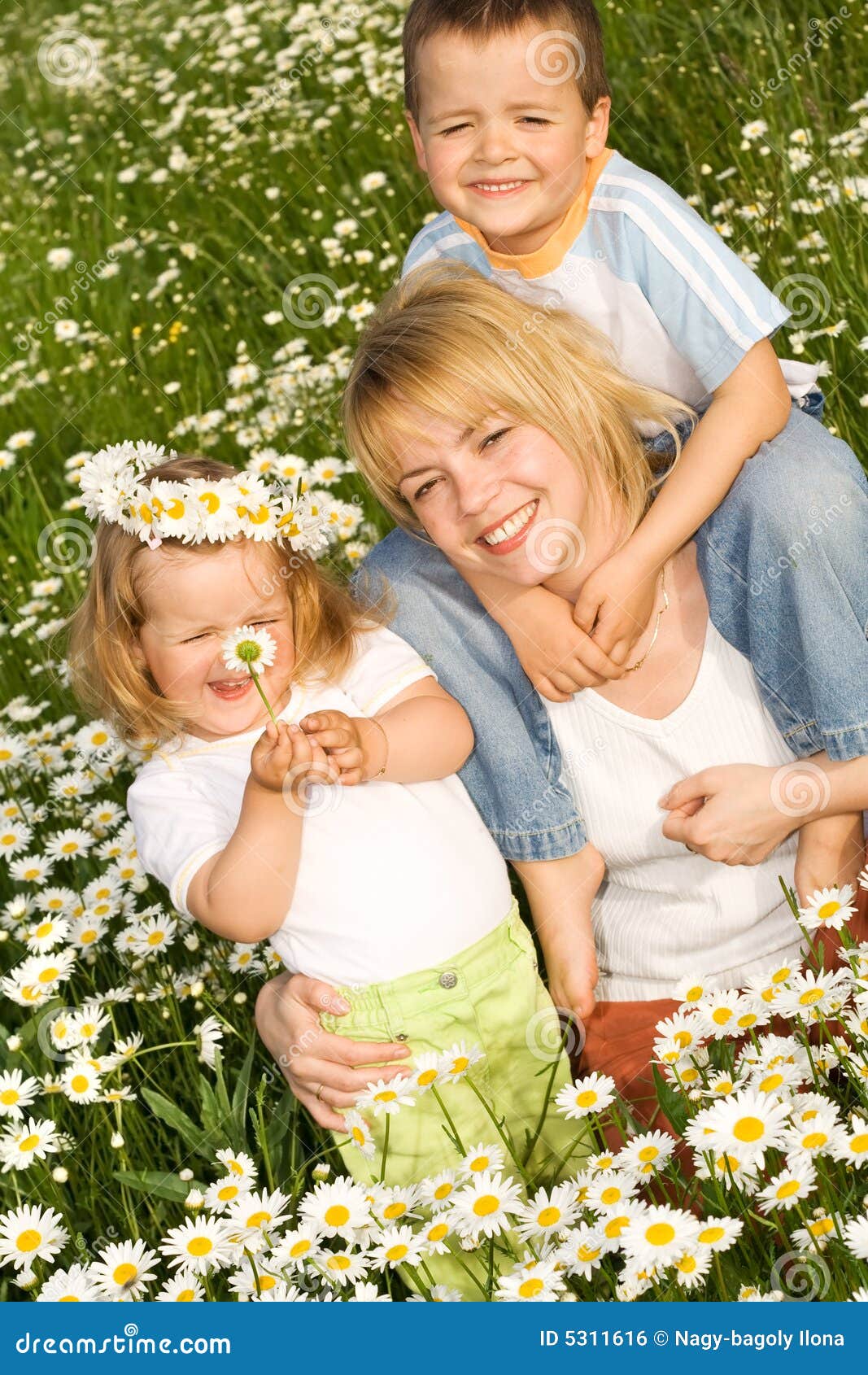Happy Outdoors Spring Family Stock Photo - Image of marguerite ...