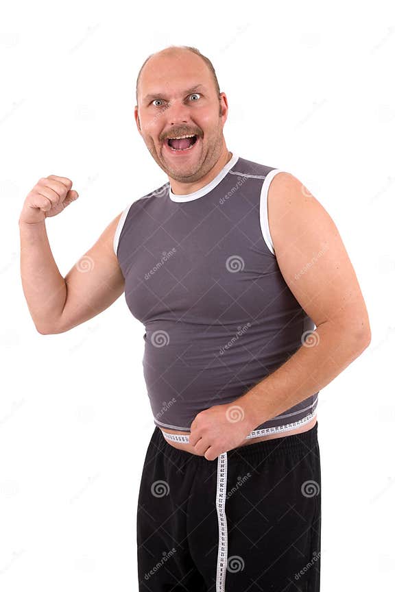 Happy overweight man stock image. Image of smile, balding - 3312497