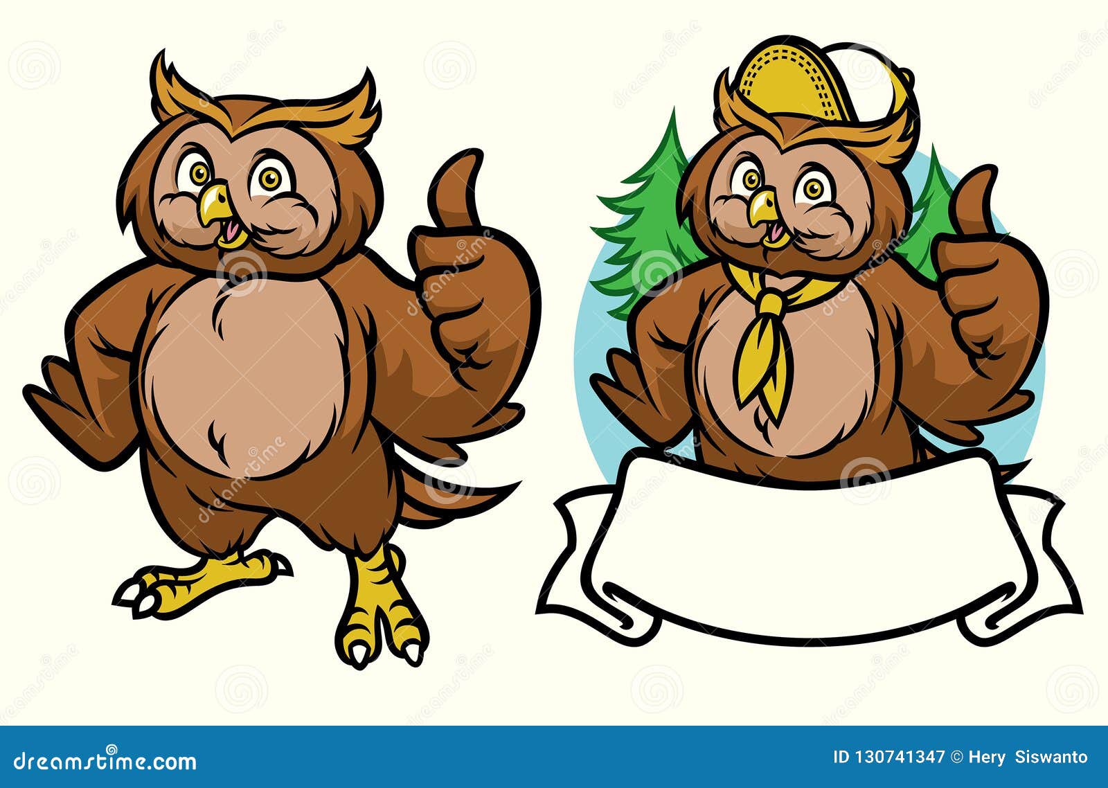 Happy owl cartoon set stock vector. Illustration of cartoon - 130741347