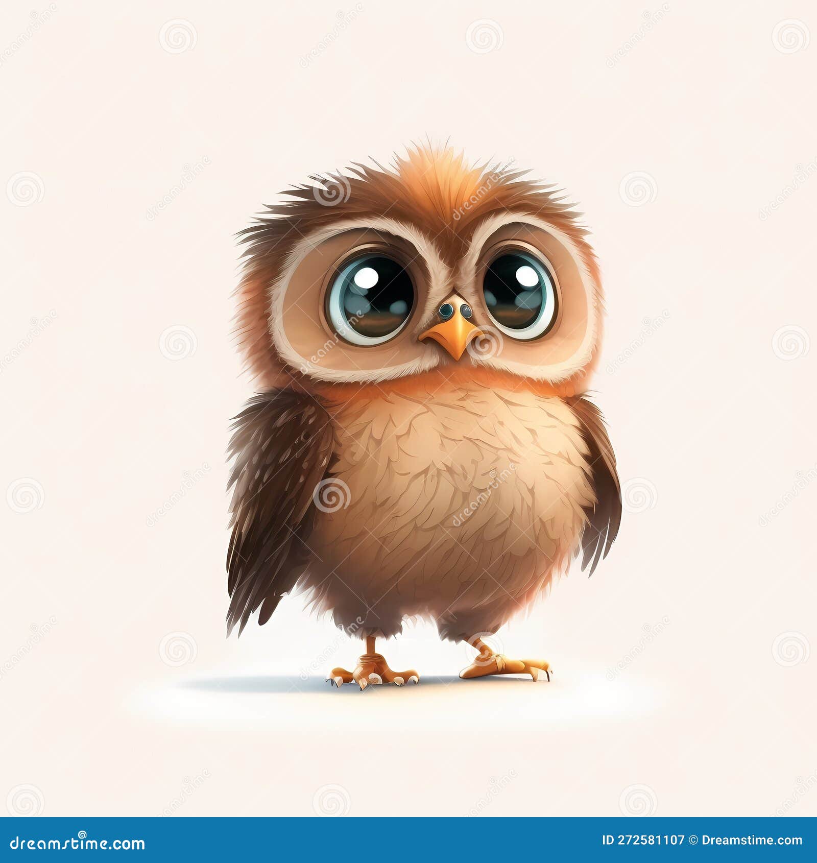 Happy Owl Cartoon. Generative AI Stock Illustration - Illustration of ...