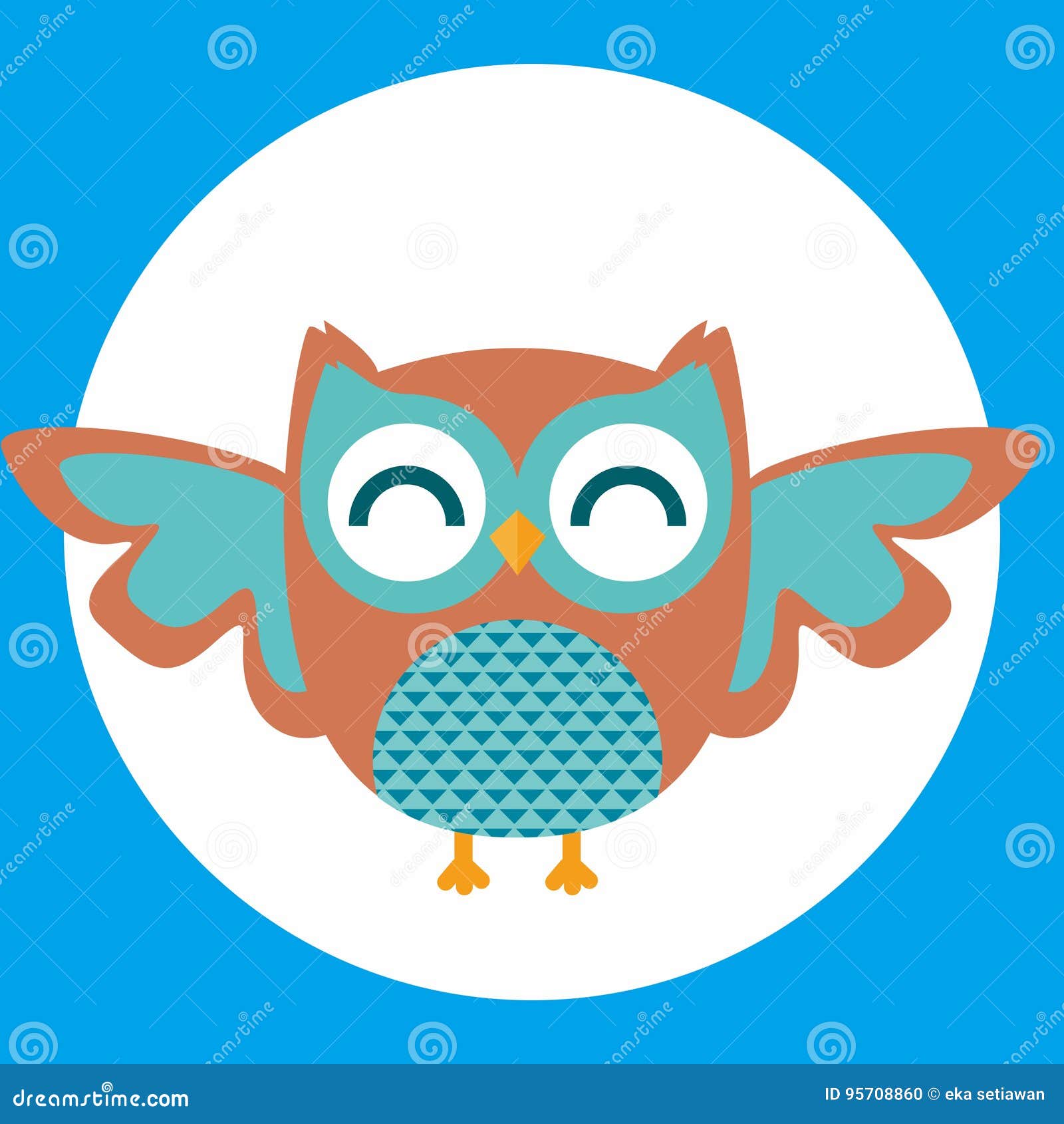 Happy Owl stock illustration. Illustration of learning - 95708860