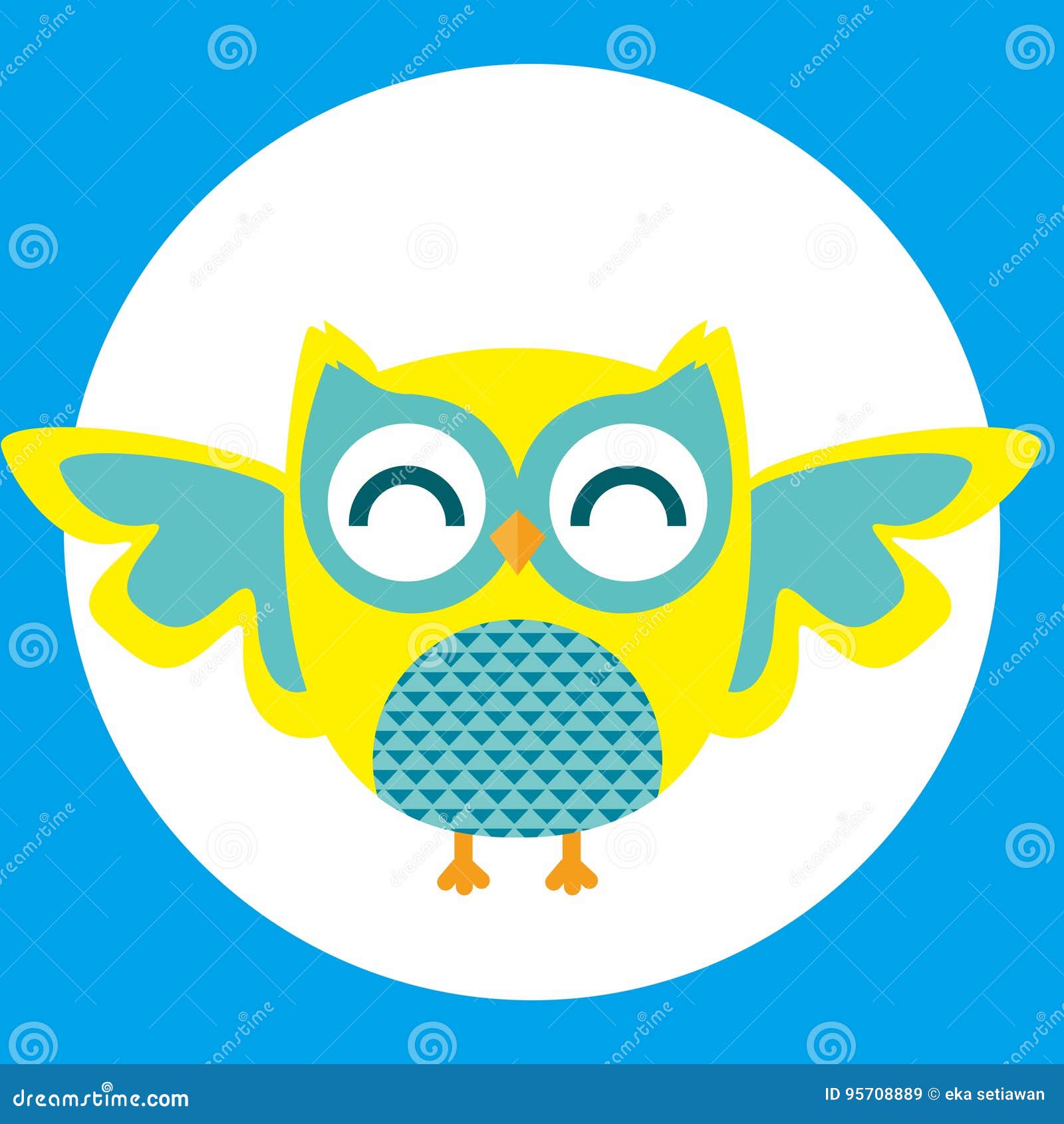 Happy Owl stock illustration. Illustration of knowledge - 95708889