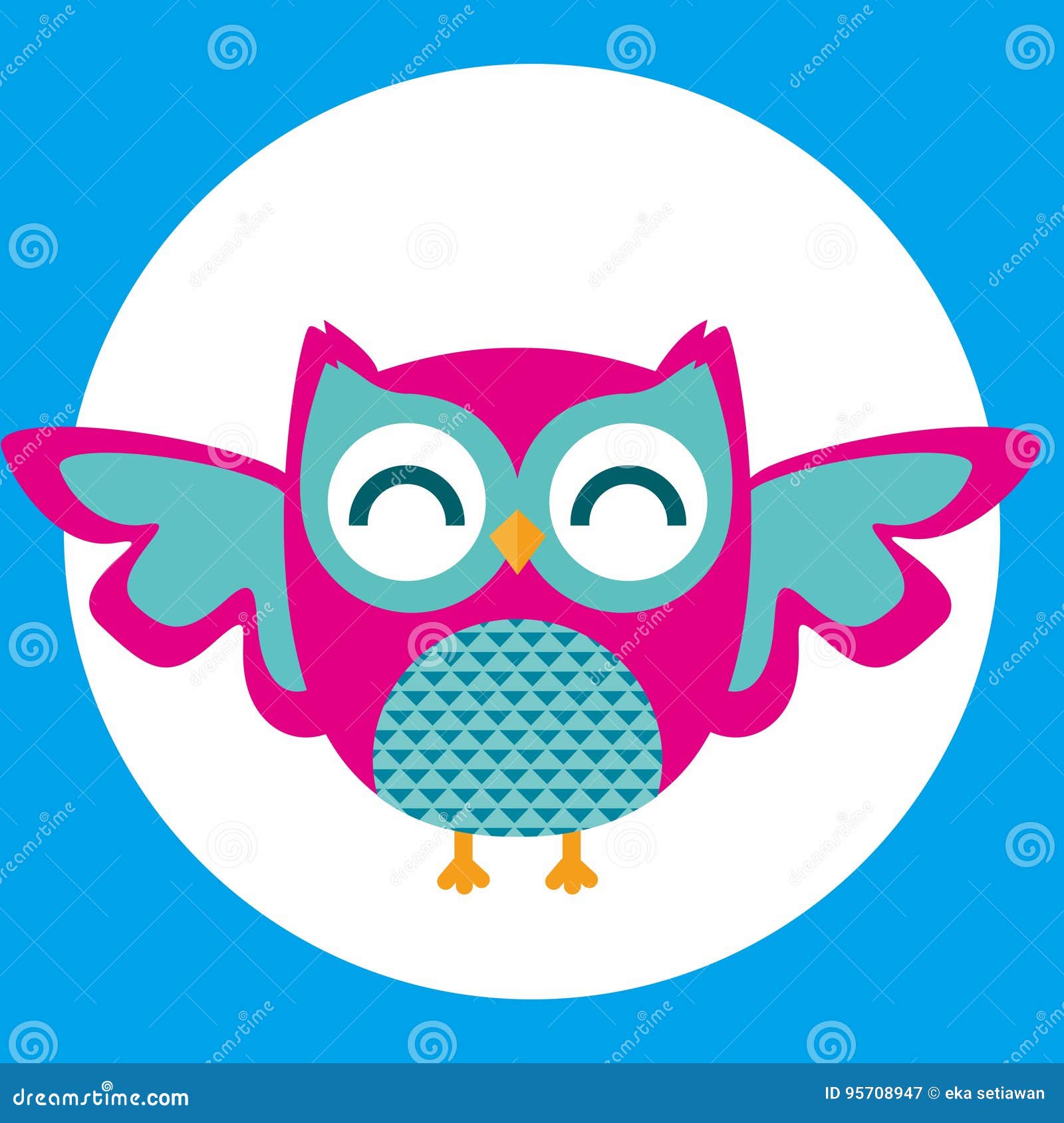 Happy Owl stock illustration. Illustration of owlet, wisdom - 95708947