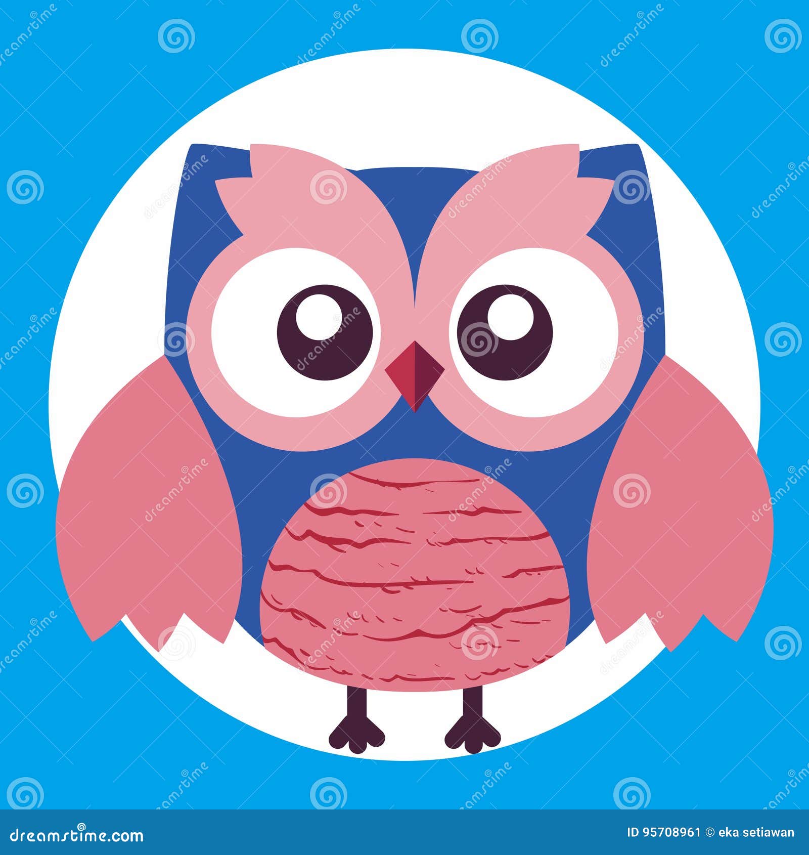 Happy Owl stock illustration. Illustration of eyes, colorfull - 95708961