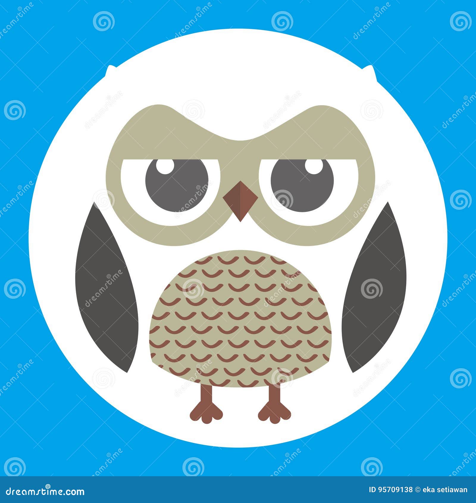 Happy Owl stock illustration. Illustration of colorfull - 95709138