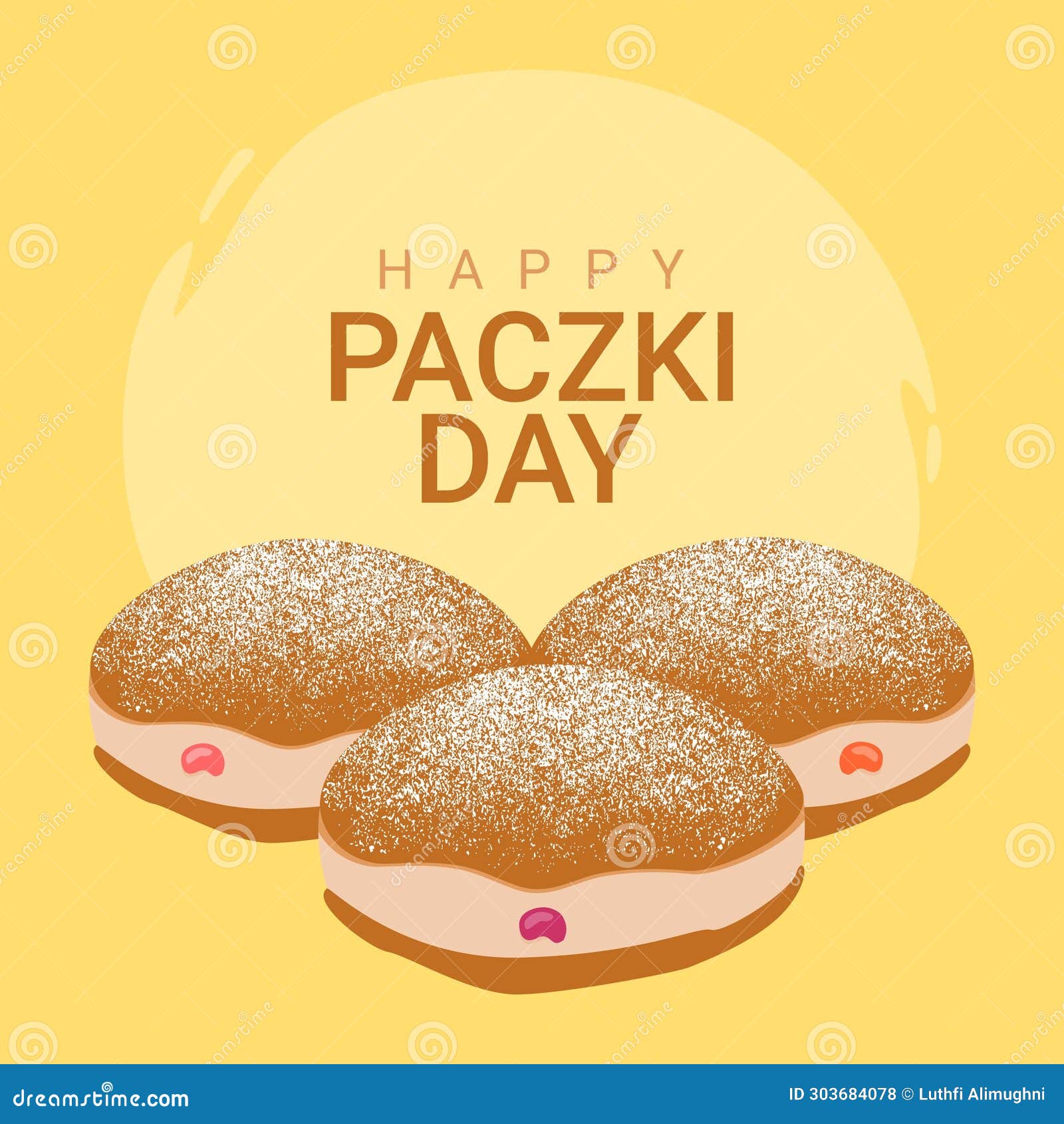 Happy Paczki Day Post Template Vector Stock Stock Vector - Illustration ...
