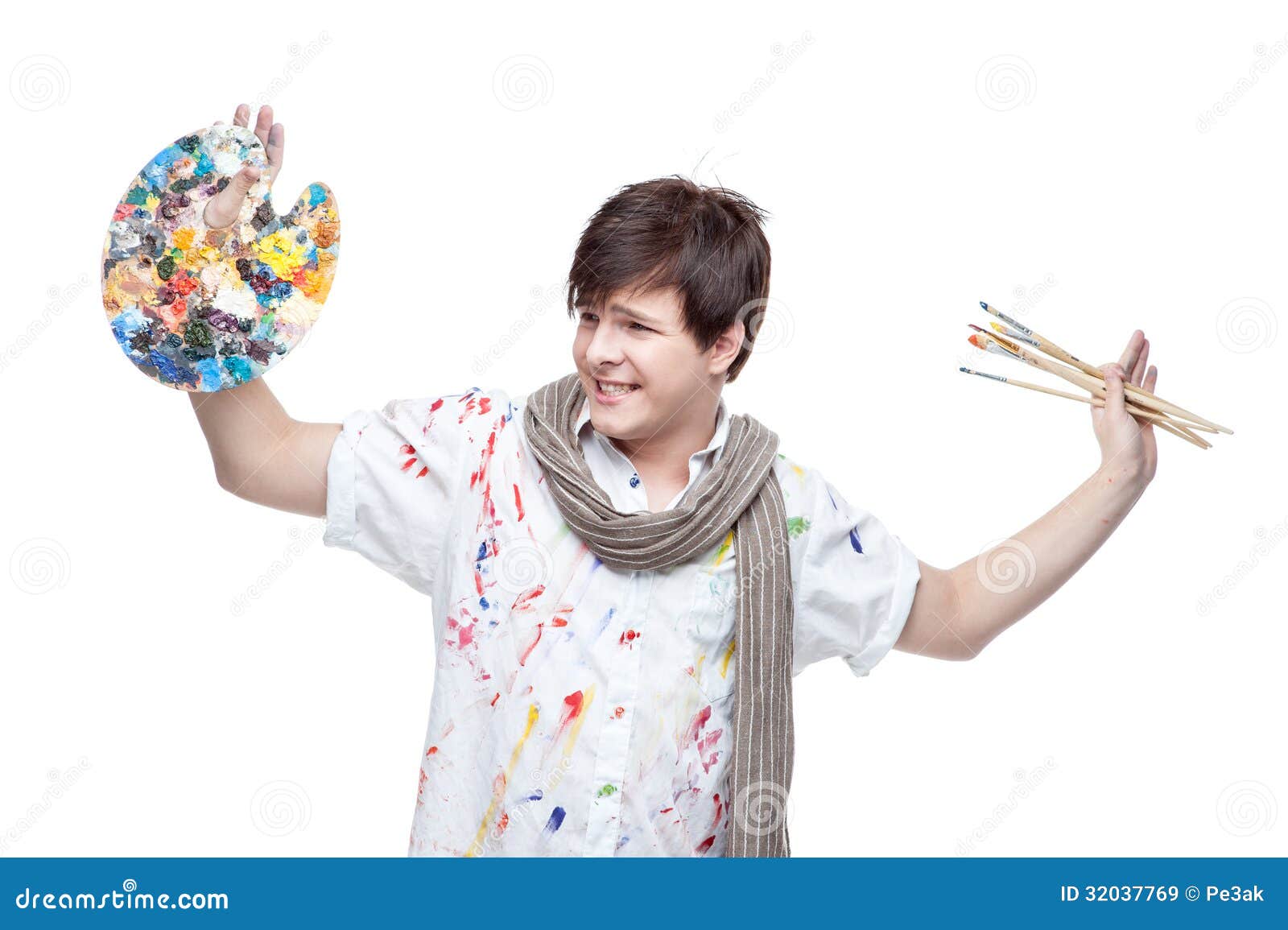 Happy painter stock image. Image of humor, painter, palette - 32037769